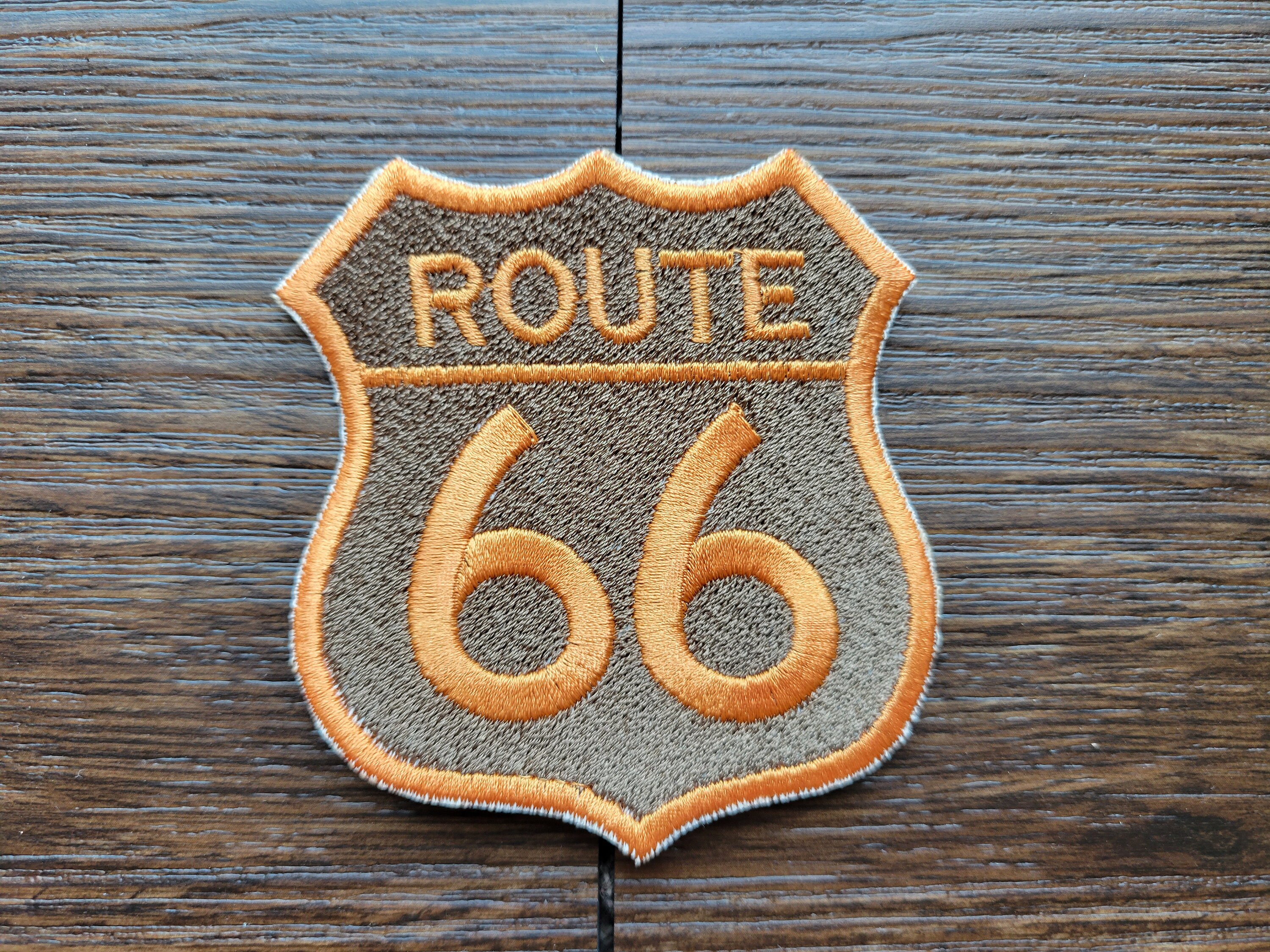 Route 66 Embroidered Iron-on Patch in Brown and Orange - Etsy