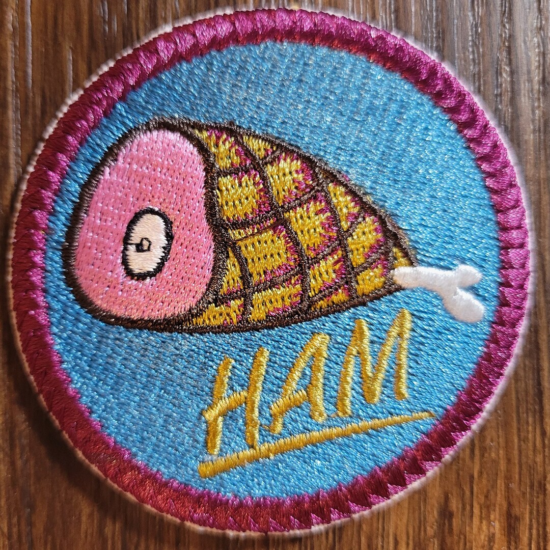 Ham Sew-on or Iron-on Machine Embroidered Patch - Etsy