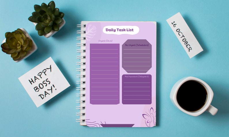Printable Daily Task Planner, 1 Page Instant Download Digital Planner ...