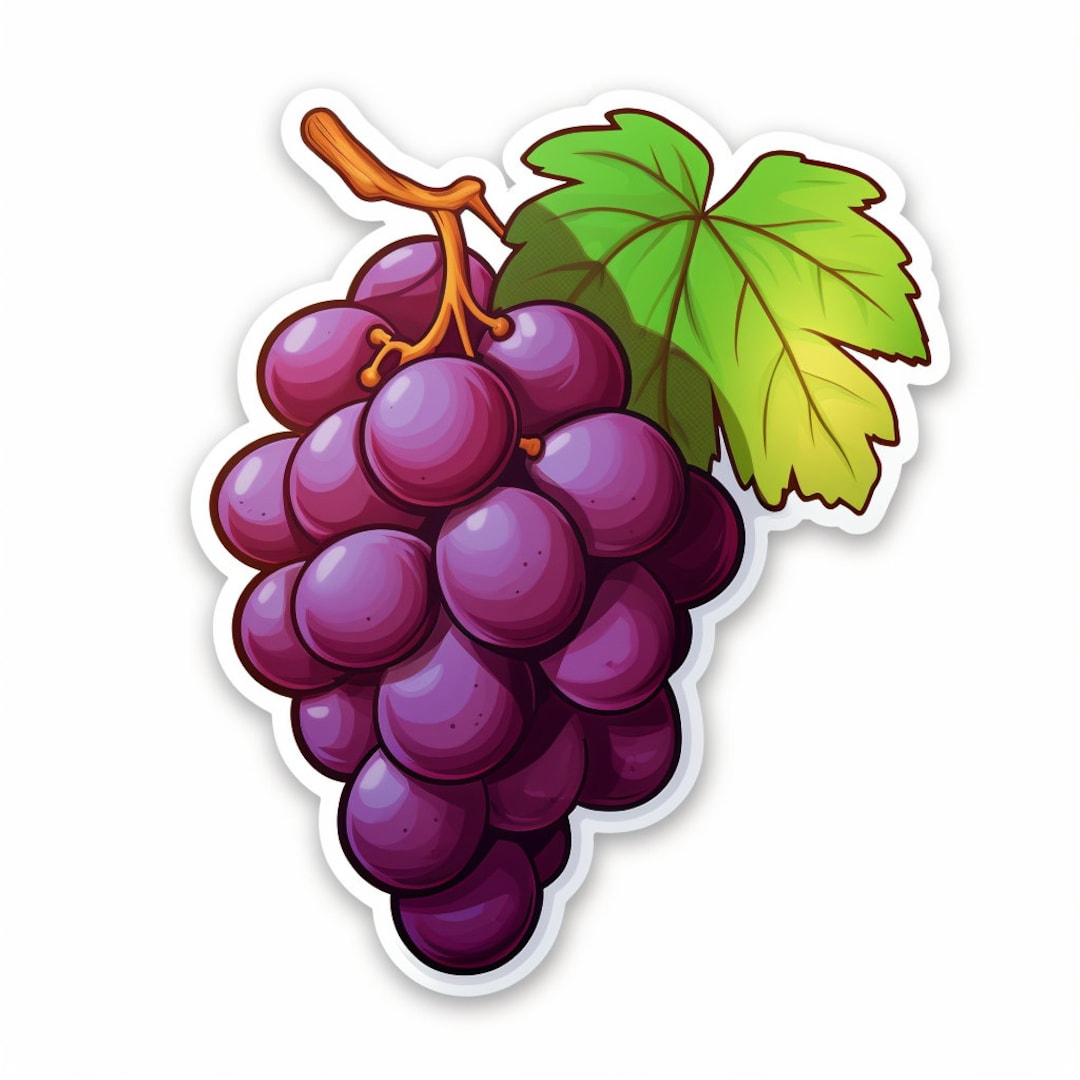 Grape Sticker, Fruit Sticker,vinyl Sticker,quality Sticker - Etsy