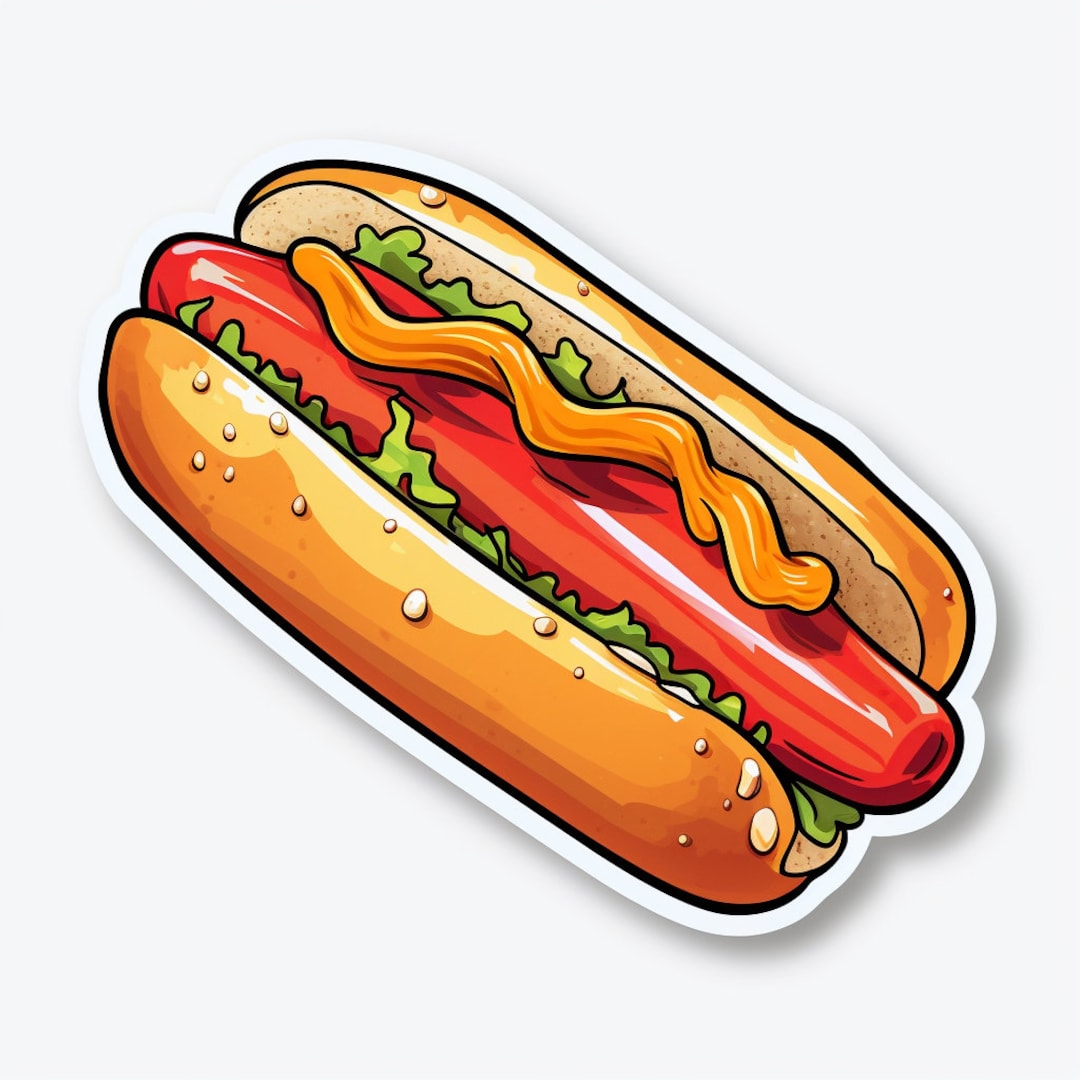 Hot Dog Sticker Foods Stickervinyl Stickerquality Sticker - Etsy