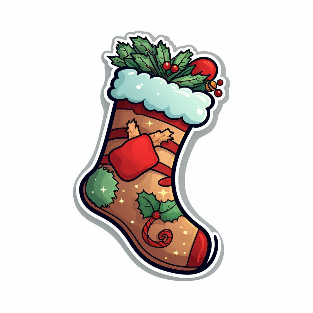 Christmas Stocking Sticker Christmas Sticker Waterproof - Etsy