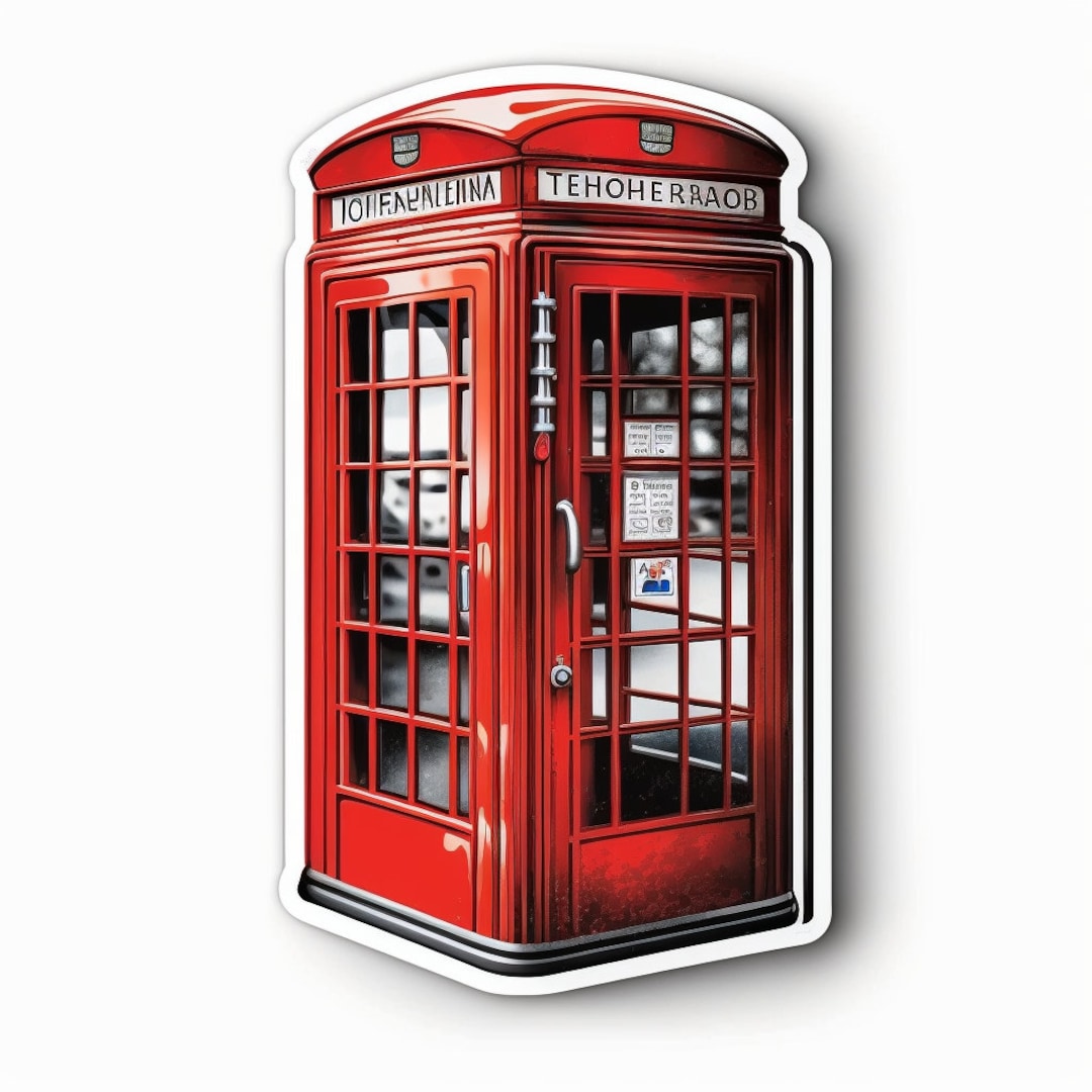 British Telephone Booth Sticker,vinyl Sticker - Etsy