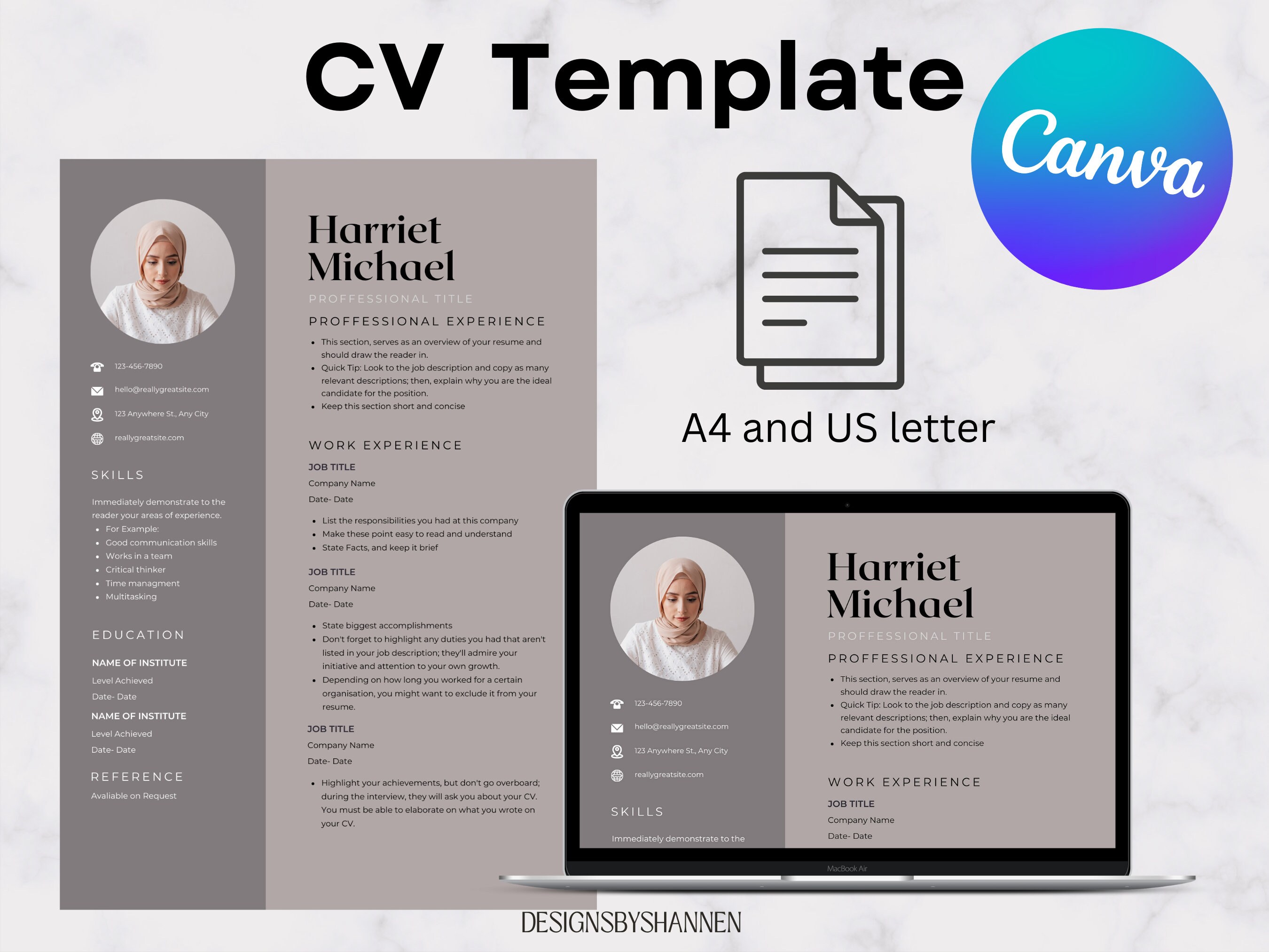 CV Template Modern and Professional CV Cv/resume Template - Etsy Denmark