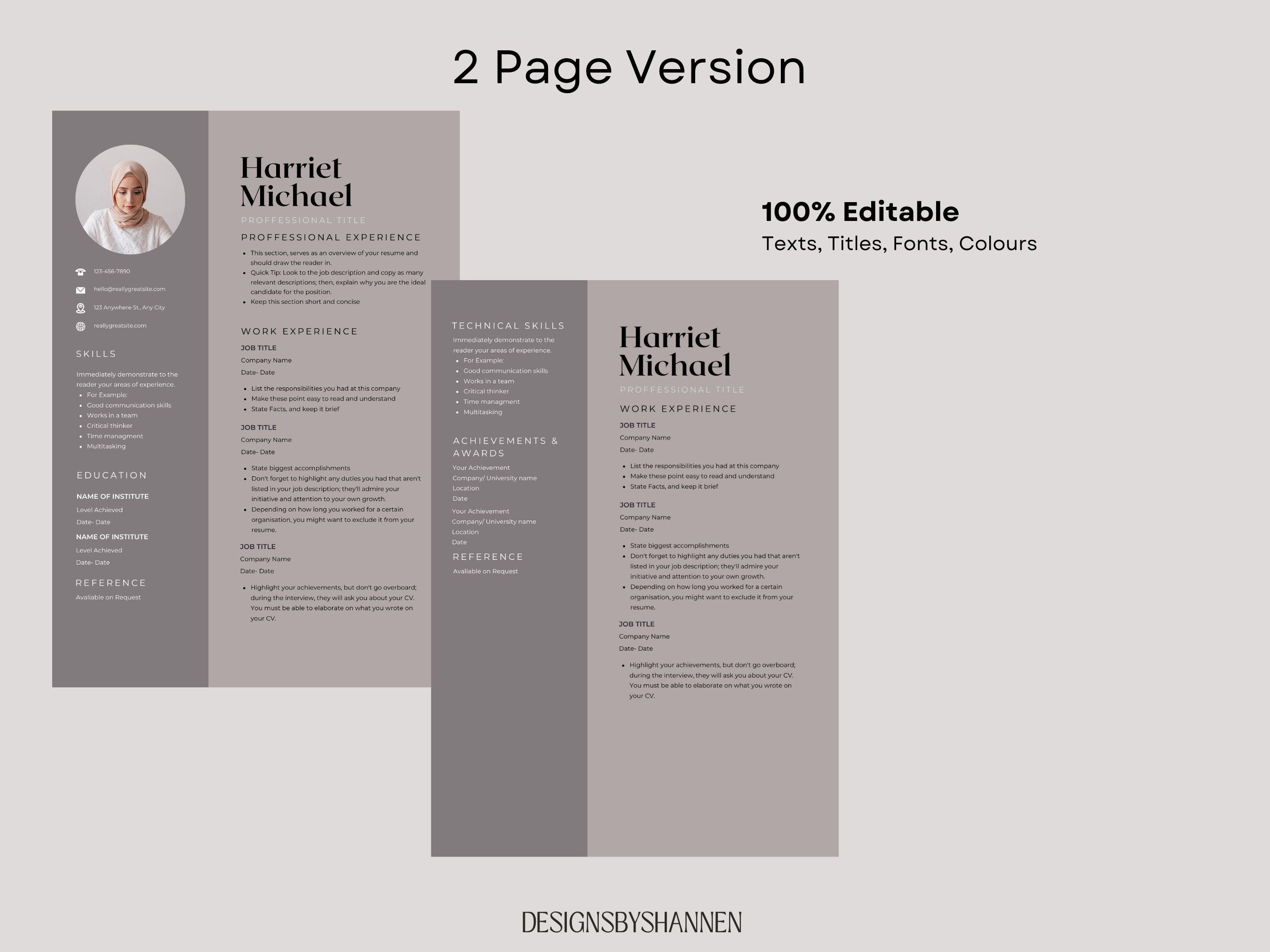 CV Template Modern and Professional CV Cv/resume Template - Etsy Denmark
