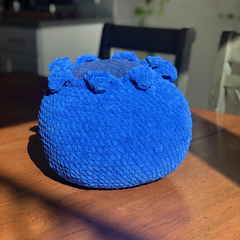 Crochet Blueberry Plush, Handmade Fruit Throw Pillow, Cozy, Cute, and ...