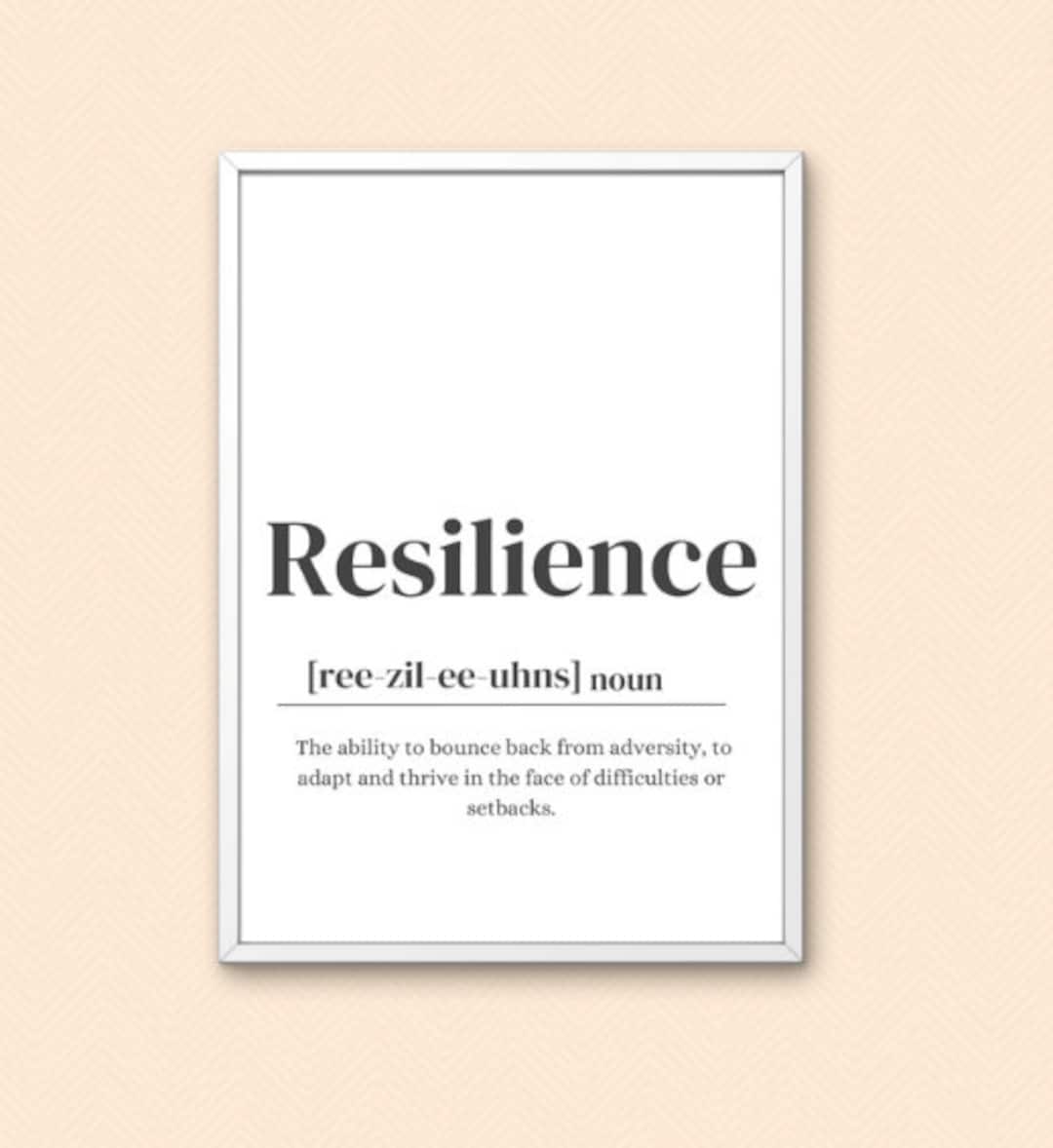 Resilience, Resilience Poster, Resilience Definition, Home Office Print ...