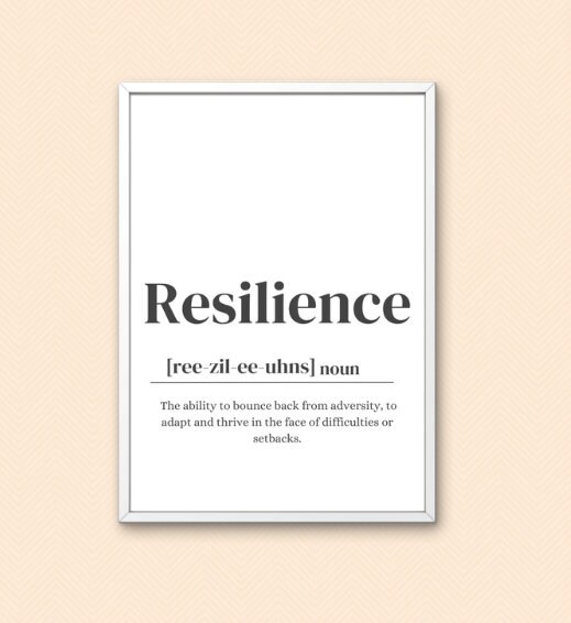 Resilience, Resilience Poster, Resilience Definition, Home Office Print ...