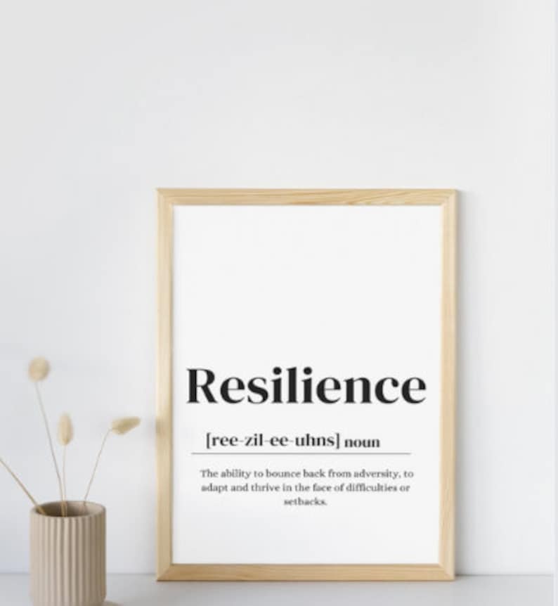 Resilience, Resilience Poster, Resilience Definition, Home Office Print ...