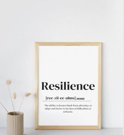 Resilience, Resilience Poster, Resilience Definition, Home Office Print ...