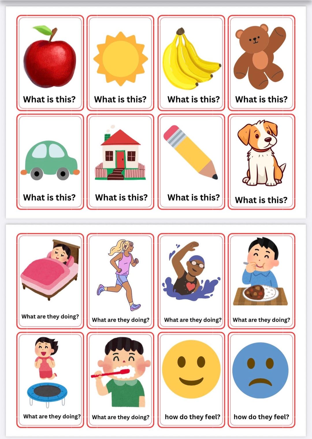 Expressive Language Flash Cards | Build Vocabulary & Sentences - Etsy