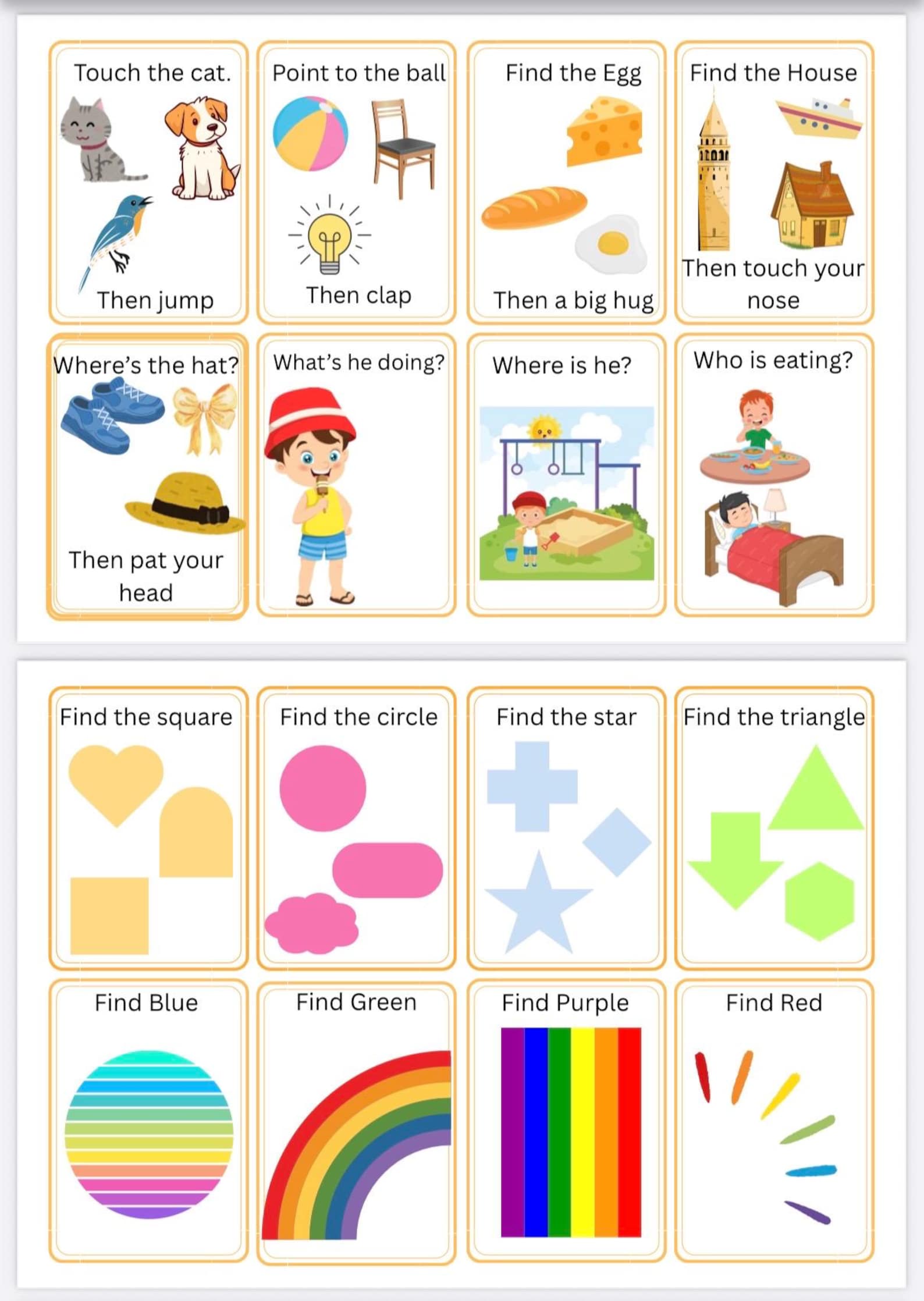 Receptive Language Flash Cards | Build Listening & Understanding Skills ...