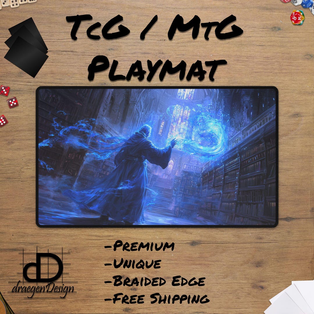 Blue Wizard 24x14 Magic the Gathering Mtg TCG Playmat - Etsy