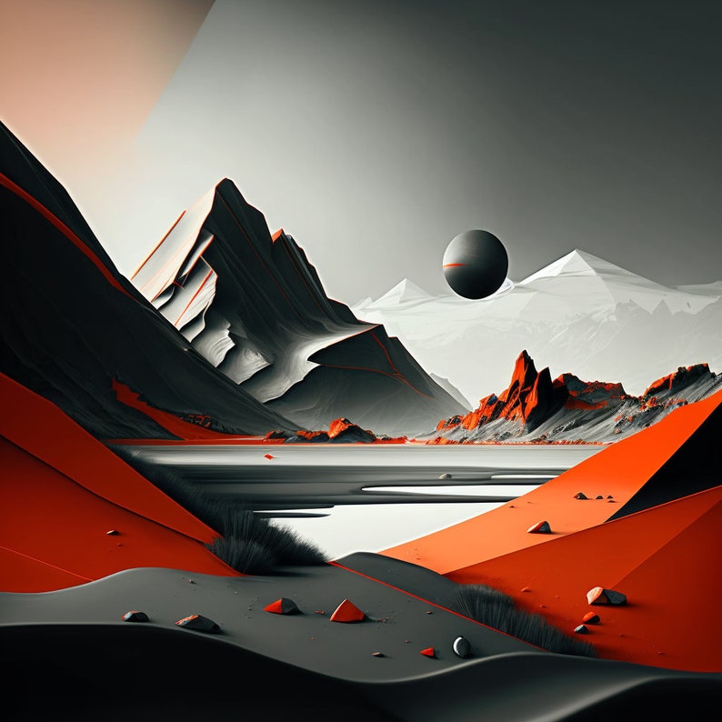 Printable Downloadable AI Generated Landscape Art With a - Etsy