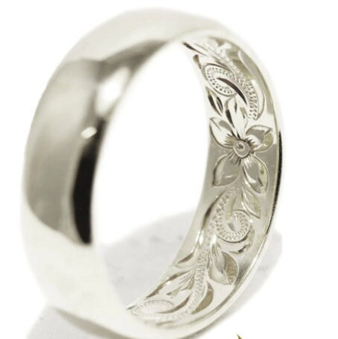 SS 925 6mm Inside Engraved Ring - Barrel Shape - Etsy