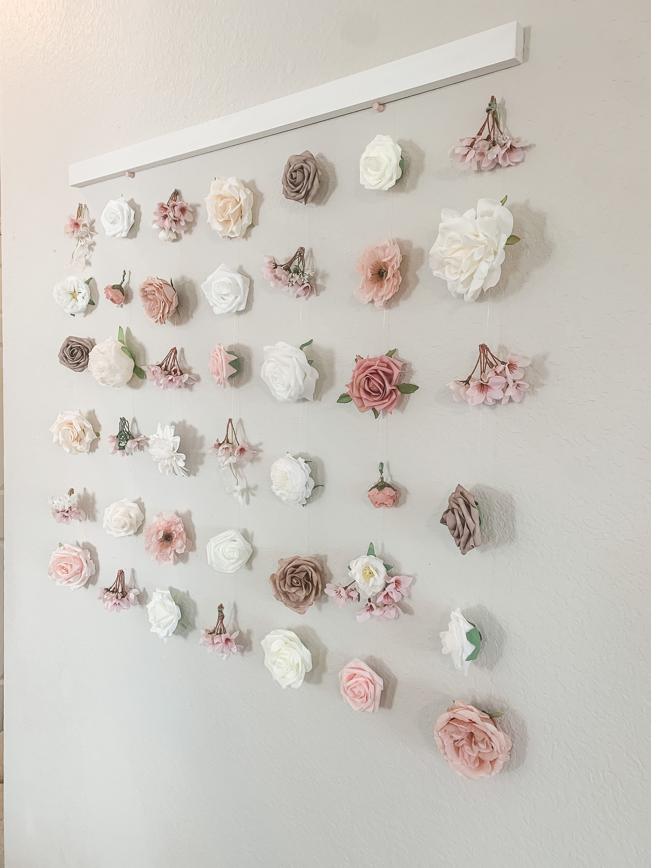 Cherry Blossom Hanging Flower Wall, Flower Decor, Floating Flower Wall ...