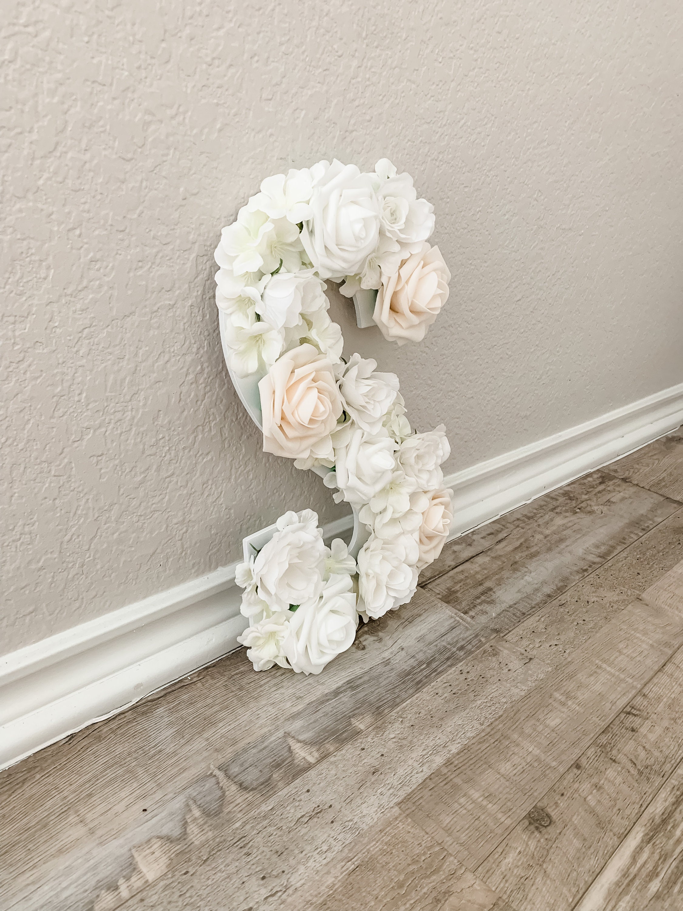 Floral Wedding Letter, Wedding Letter, Faux Flower Wedding Decor ...