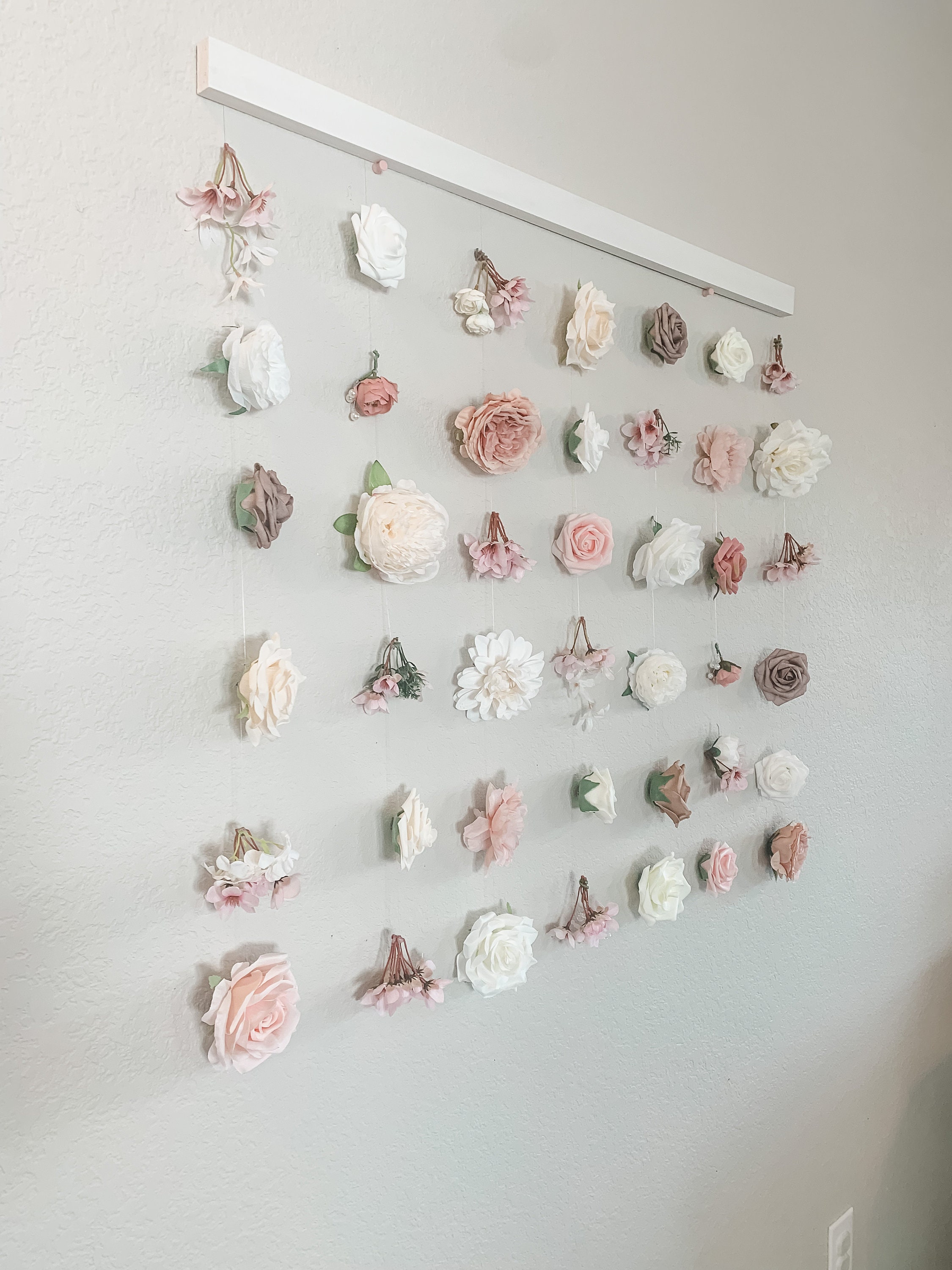 Cherry Blossom Hanging Flower Wall, Flower Decor, Floating Flower Wall ...