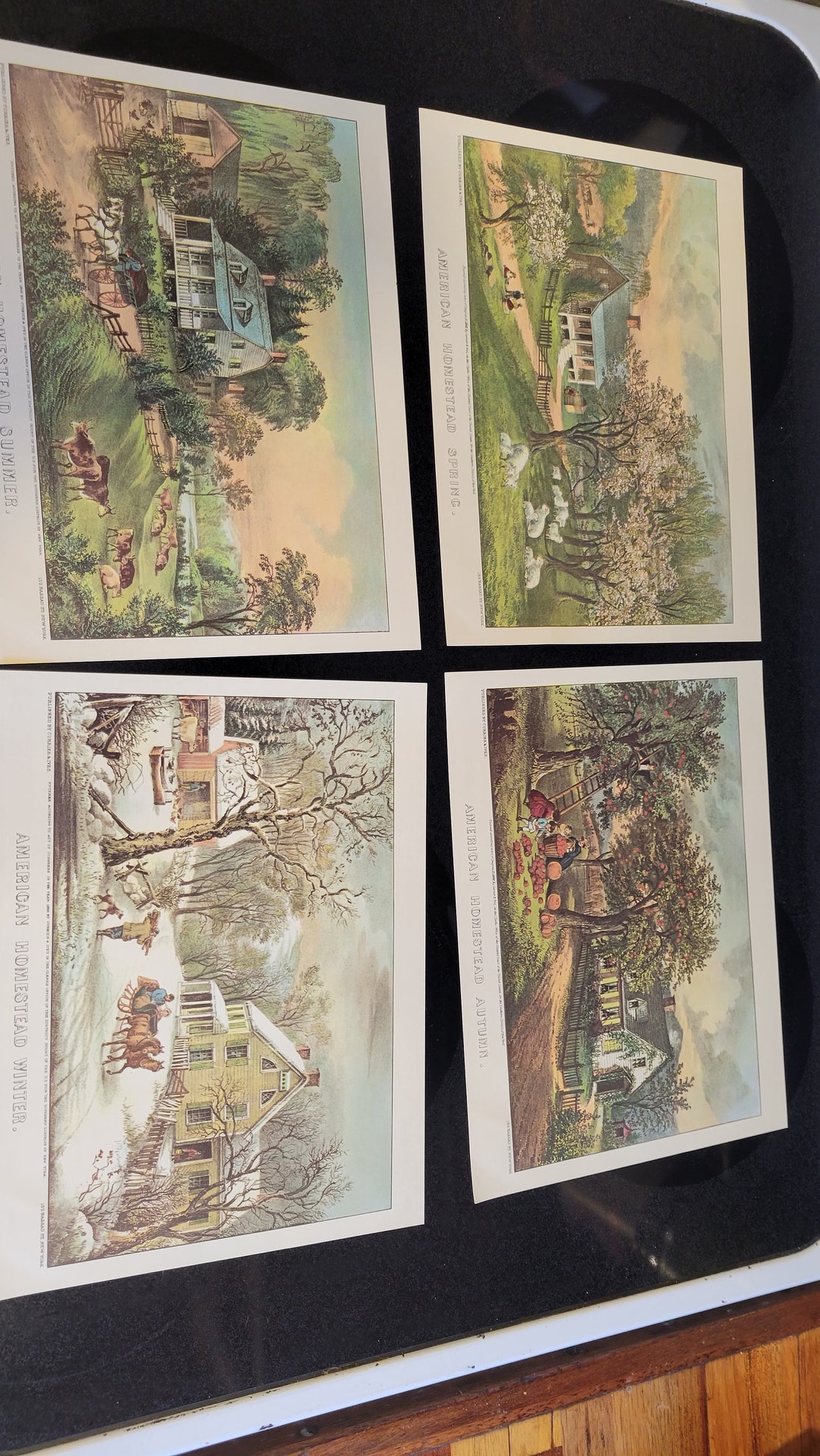 Vintage Currier & Ives American Homestead Prints Four Seasons - Etsy