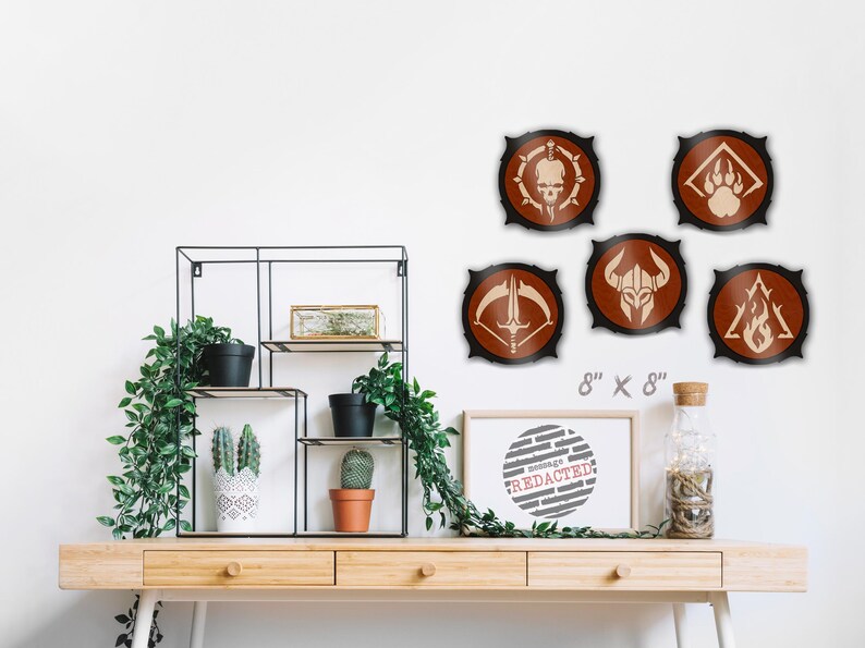 Diablo IV Class Symbols Decor *SET OF 5* - Wood Wall Art - Lightweight ...