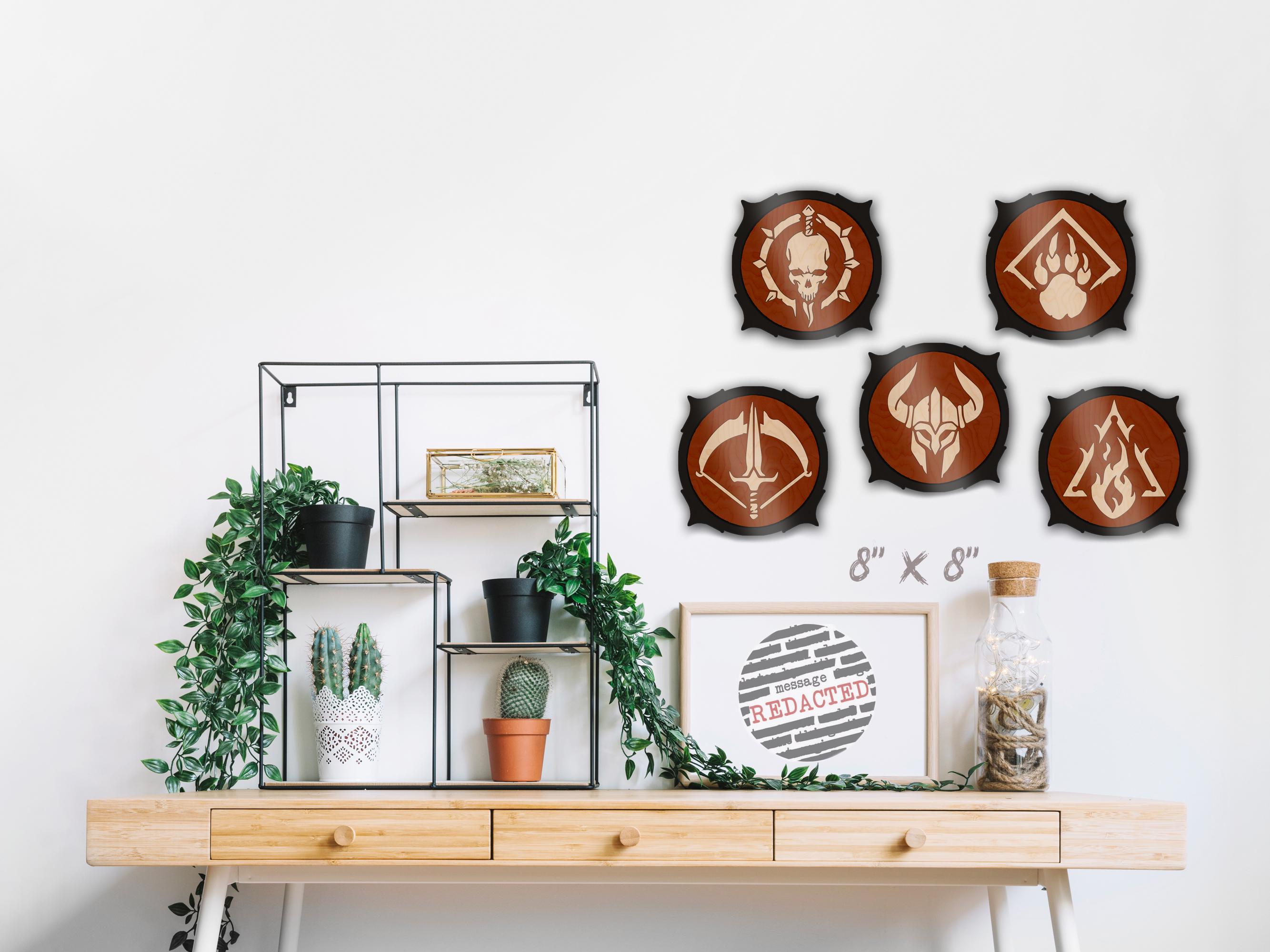 Diablo IV Class Symbols Decor *SET OF 5* - Wood Wall Art - Lightweight ...