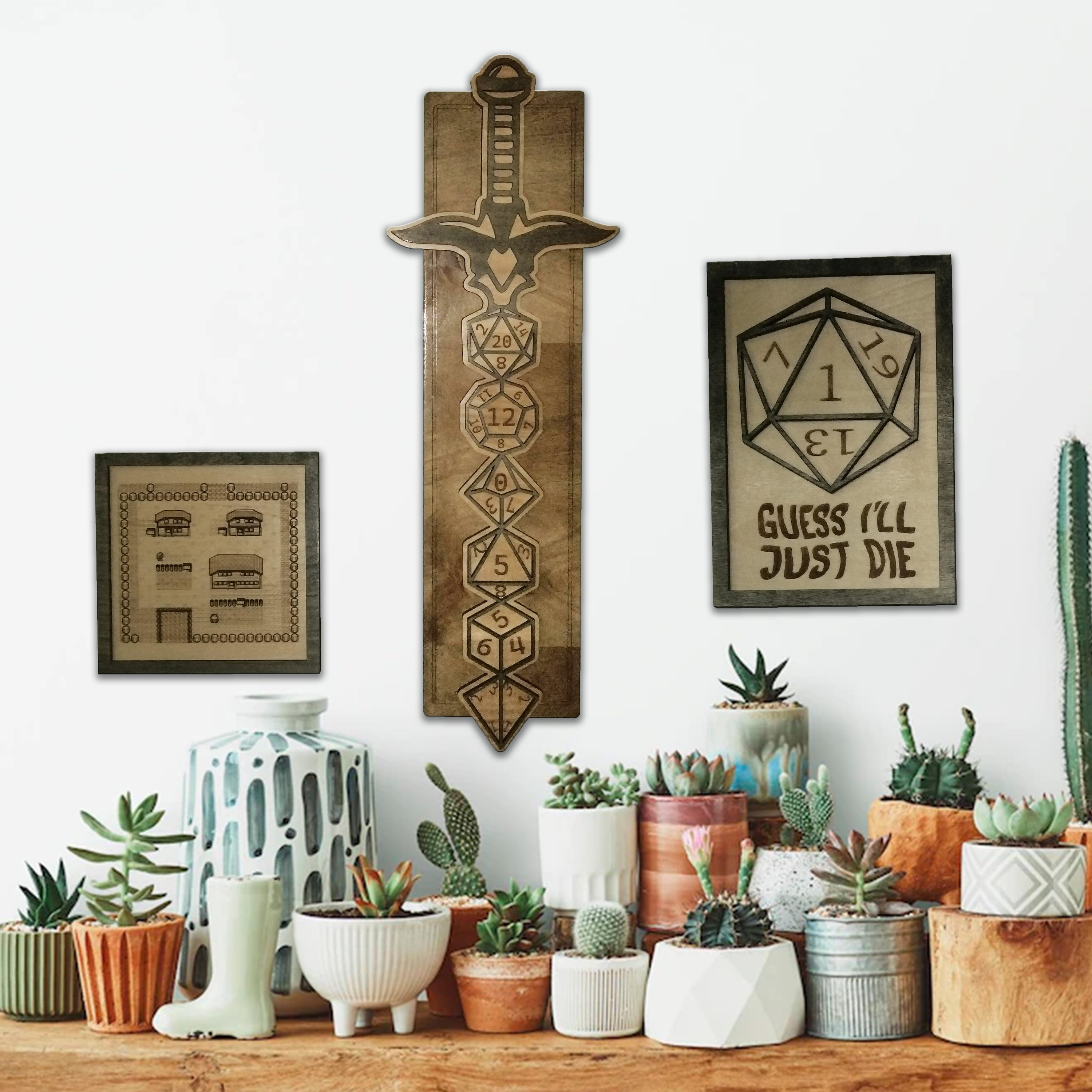 Dungeons and Dragons Wall Decor- Laser Cut Wood - Geometric Dnd Wall ...
