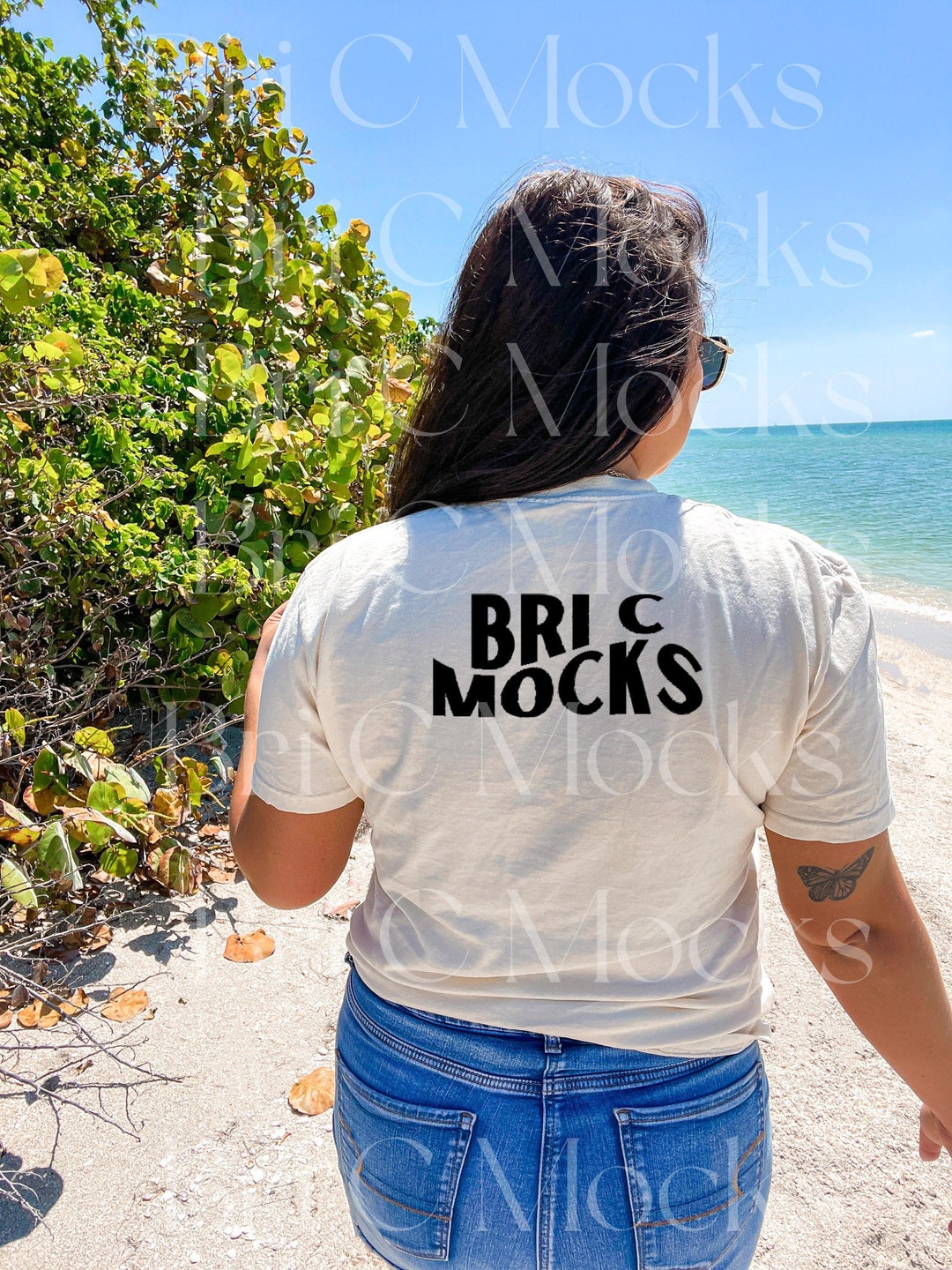 Ivory C1717 Retro Comfort Colors Mockup, Ivory Beach Day Shirt Mockup ...