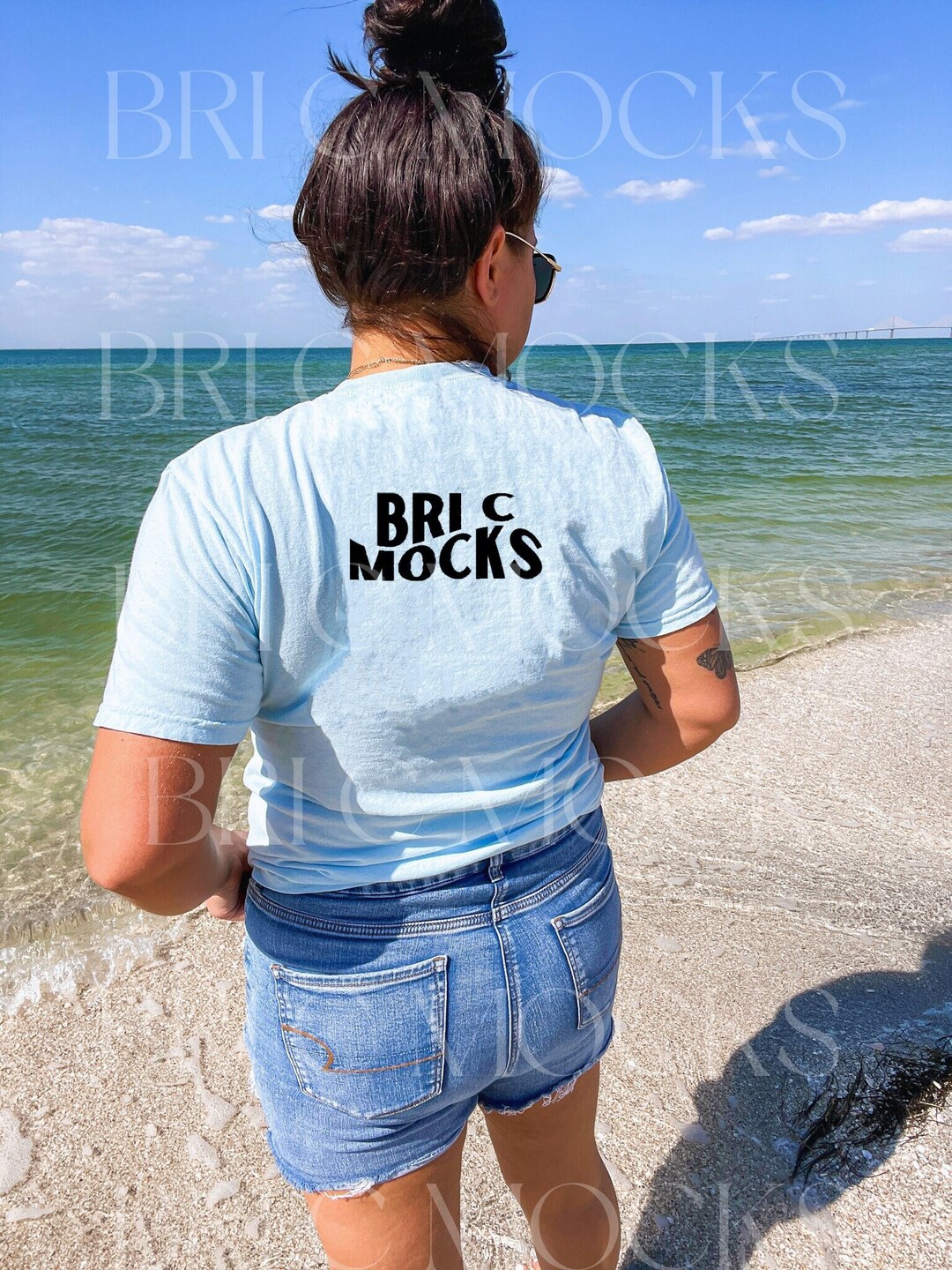 Chambray C1717 Retro Comfort Colors Mockup, Beach Day Shirt Mockup, T ...
