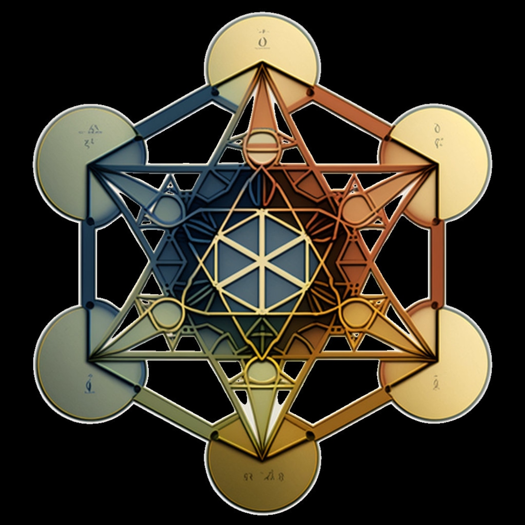 Unique Geometric Metatron's Cube Clip Art - Digital Metatron's Cube ...