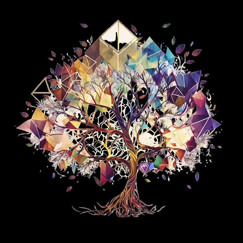 Unique Tree of Life Clip Art - Digital Tree of Life Graphic Design PNG ...