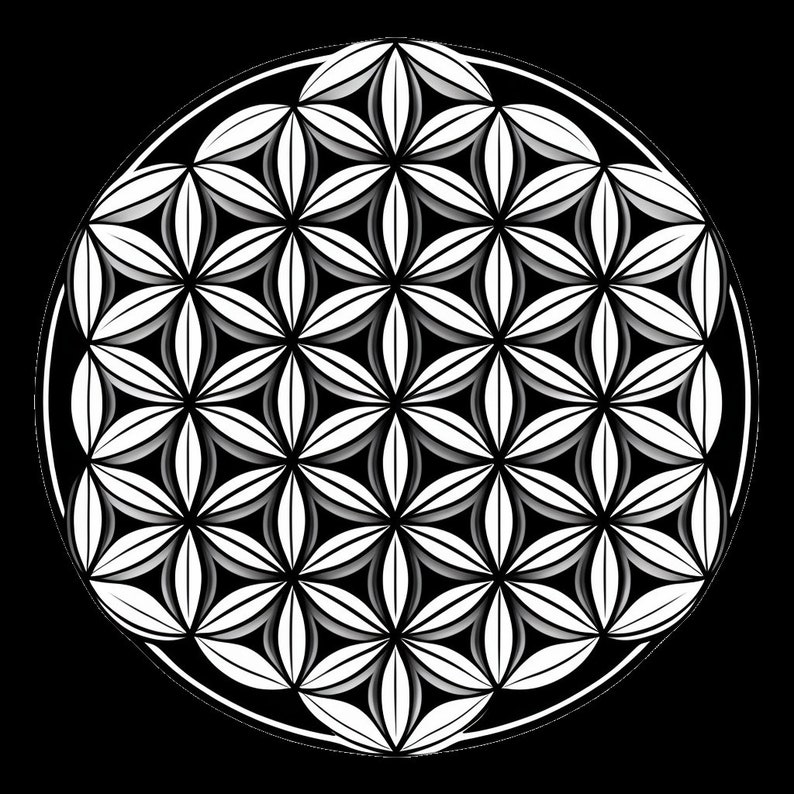 Geometric Flower of Life Clip Art - Digital Flower of Life Graphic ...