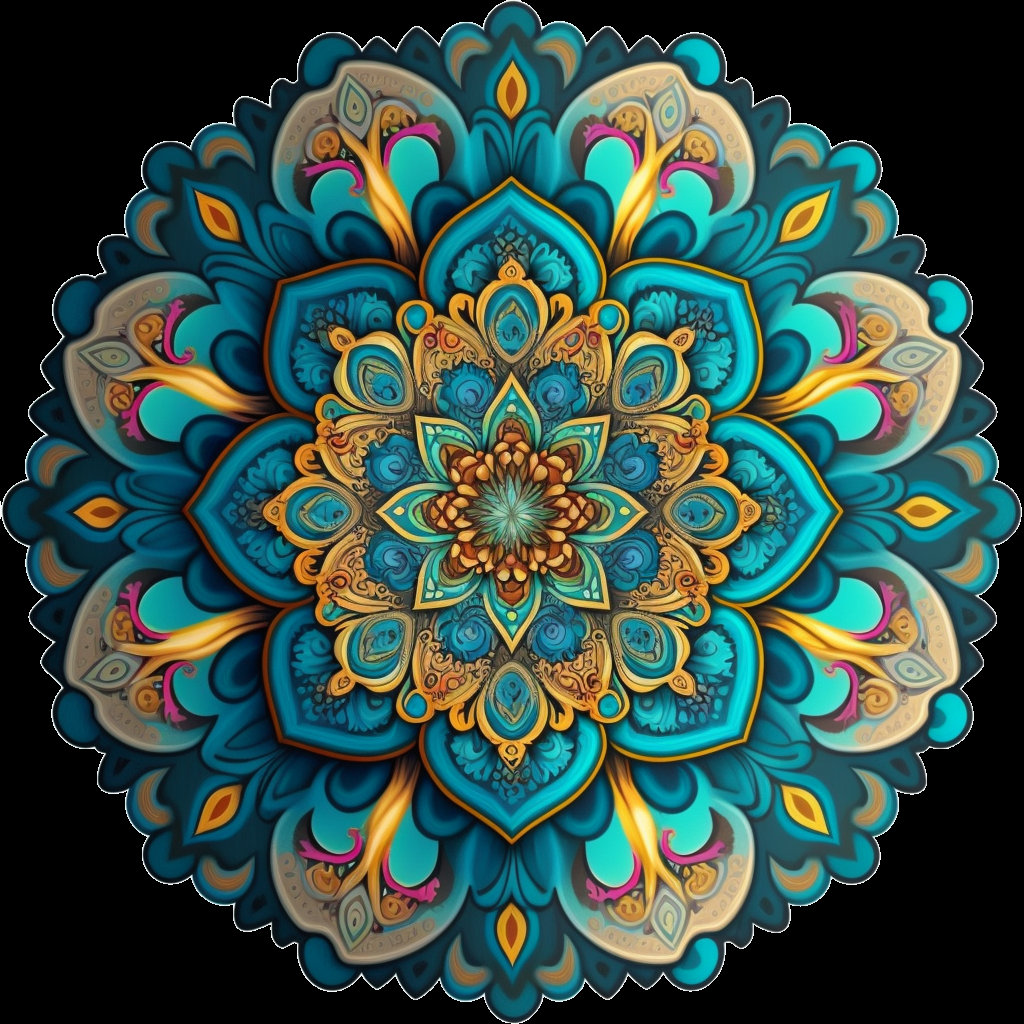 Colorful Mandala Clip Art - Digital Mandala Graphic Design PNG - Etsy