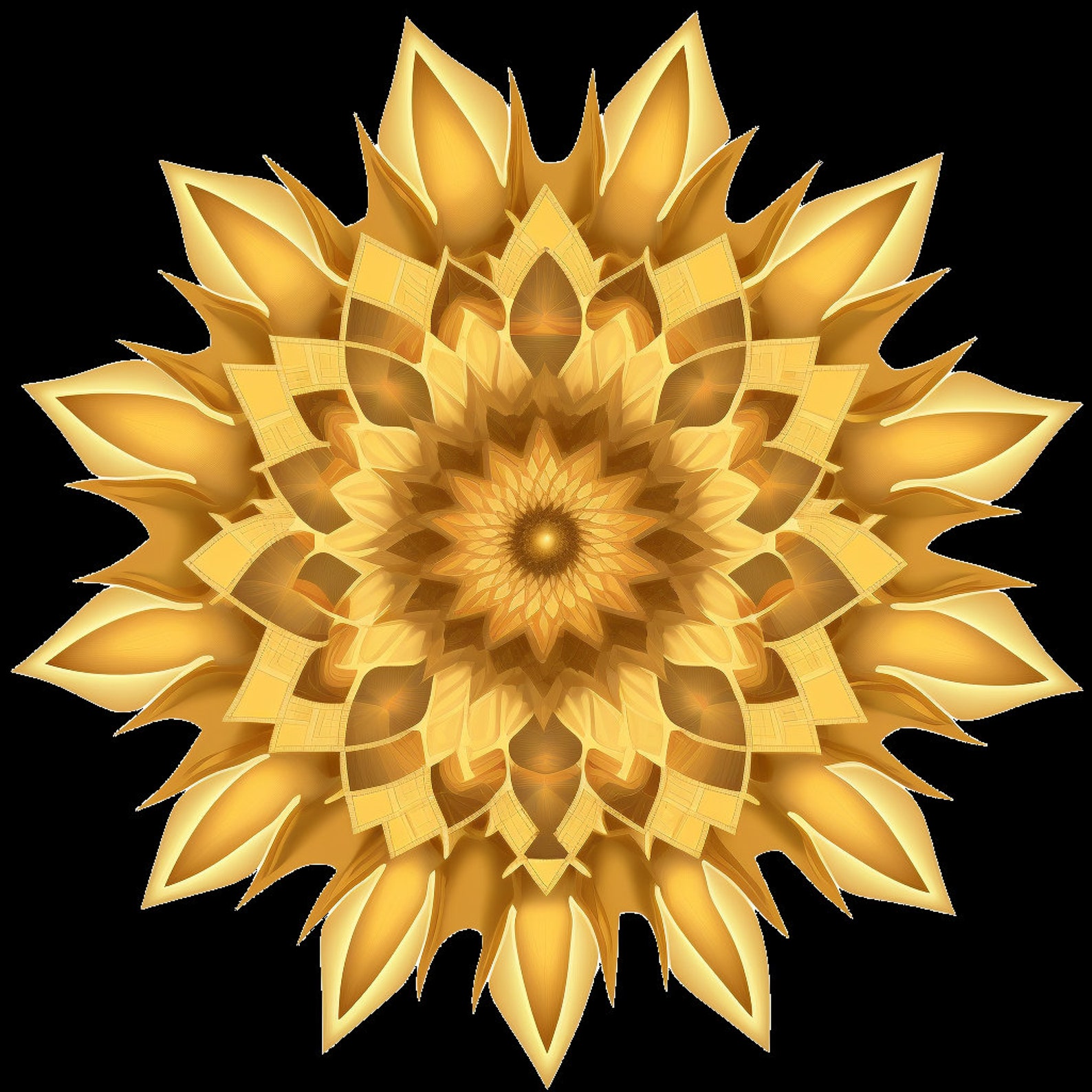 Unique Geometric Sun Flower Clip Art Digital Geometric Sun Flower ...