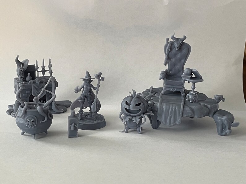 3D Printed Miniatures 4k Resin Printer Witch Set Fantasy RPG Miniatures ...