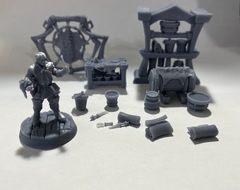 3D Printed Miniatures 4k Resin Printer Witch Set Fantasy RPG Miniatures ...
