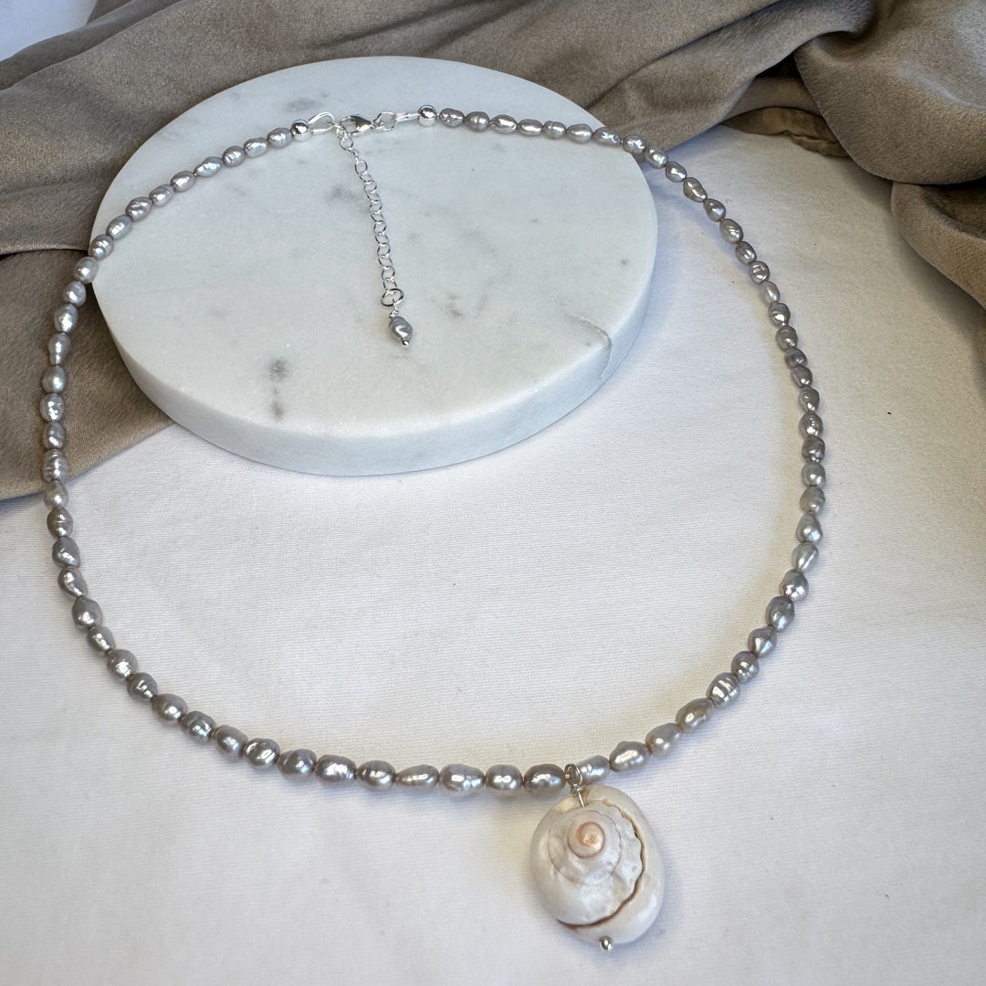 Ursula Necklace, Pearl Necklace, Freshwater Pearl Necklace, Sterling Silver .925 Necklace - Etsy