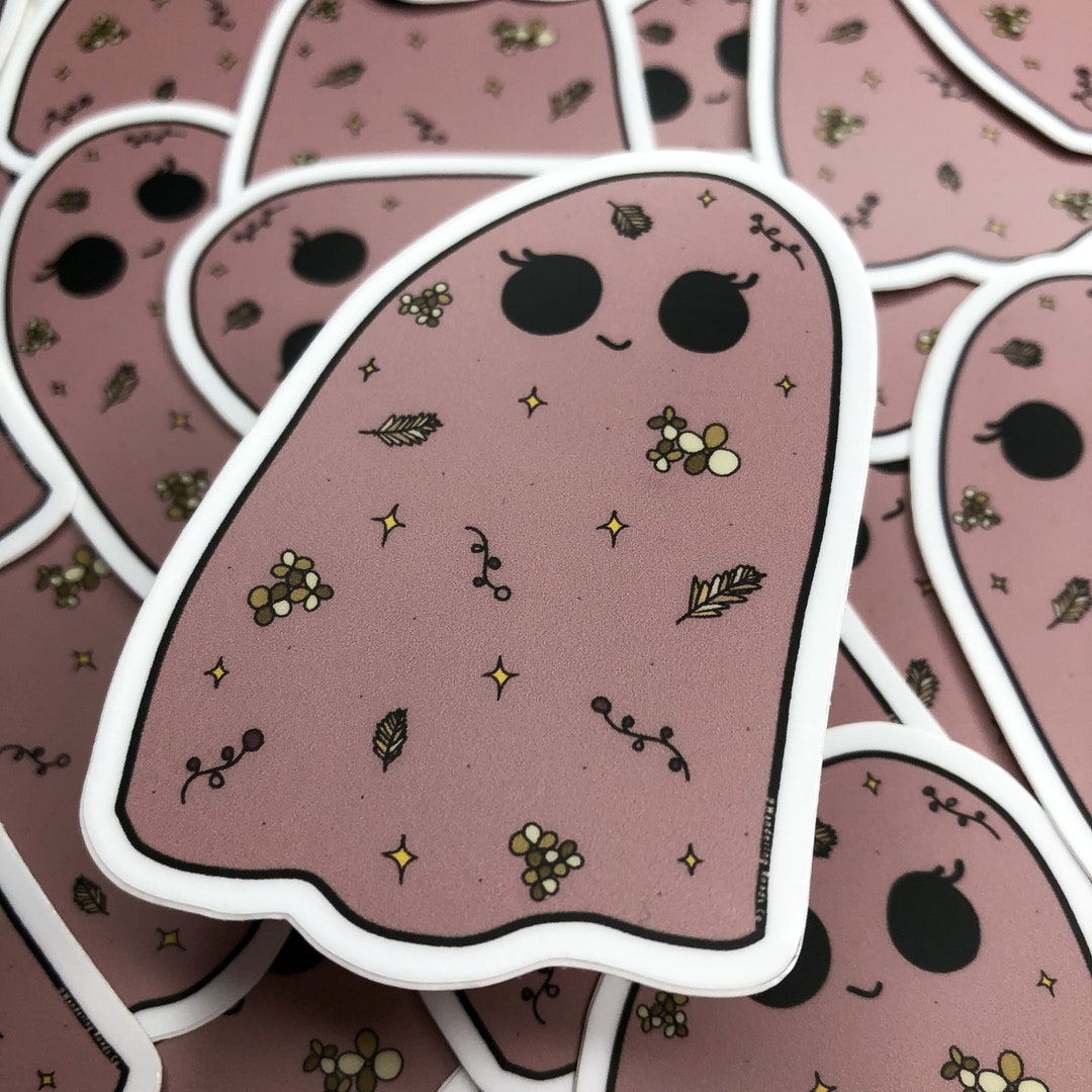 Ghost Sticker, Fall Sticker, Halloween Sticker, Pink Ghost Sticker ...