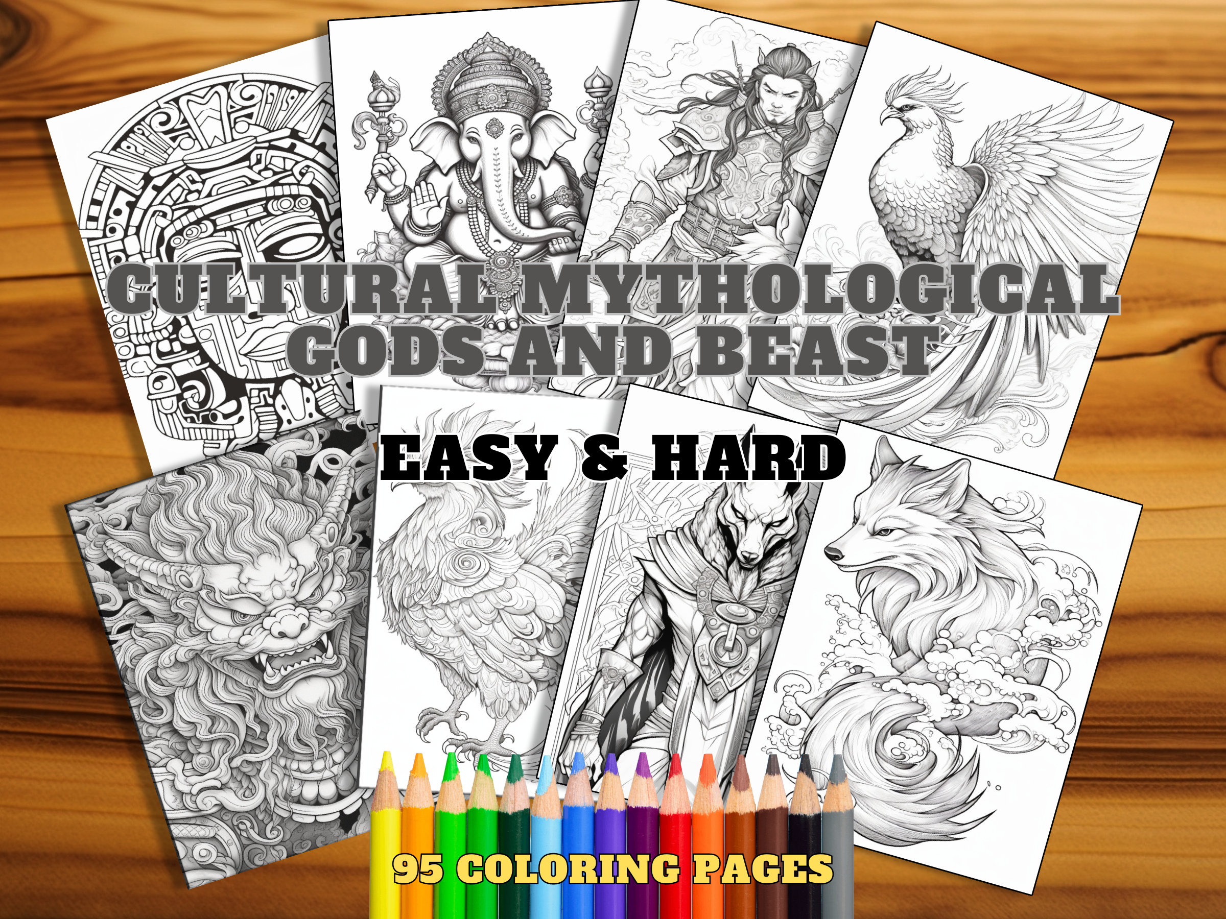 95 Coloring Pages ,divine Creatures: A Mythological Coloring Book of ...