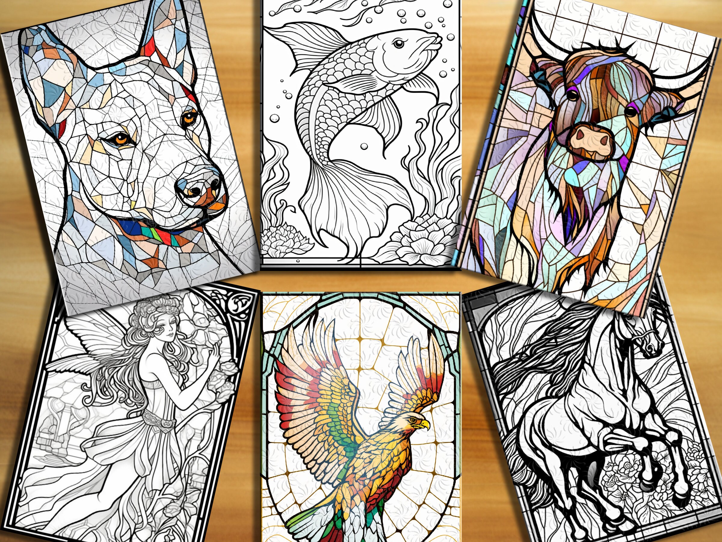52 Pattern Coloring Pages : Stained Glass Ultimate Coloring Book for ...