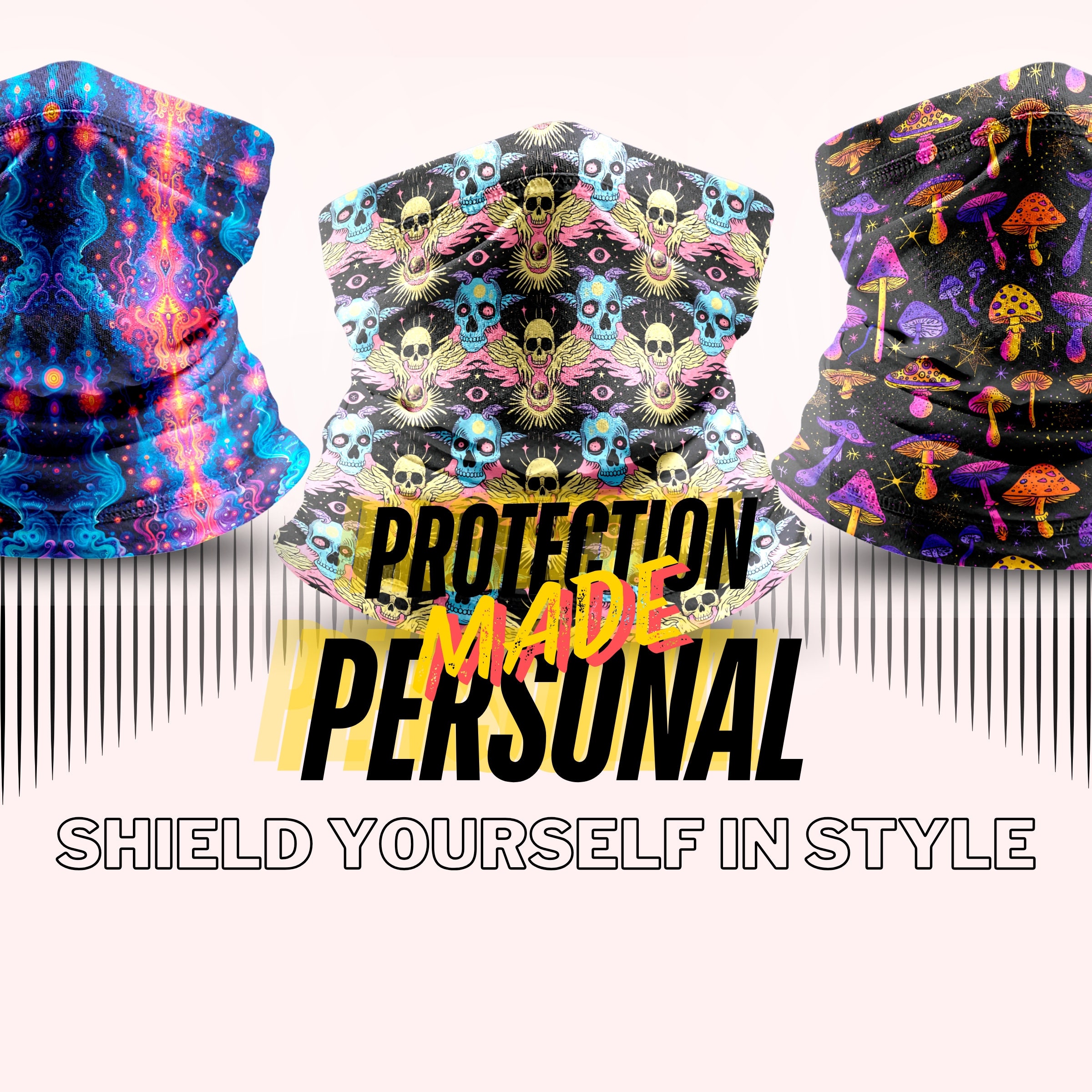 Neck Gaiter Designs 9-16 ,stylish and Unique Tactical Face Mask , Soft ...