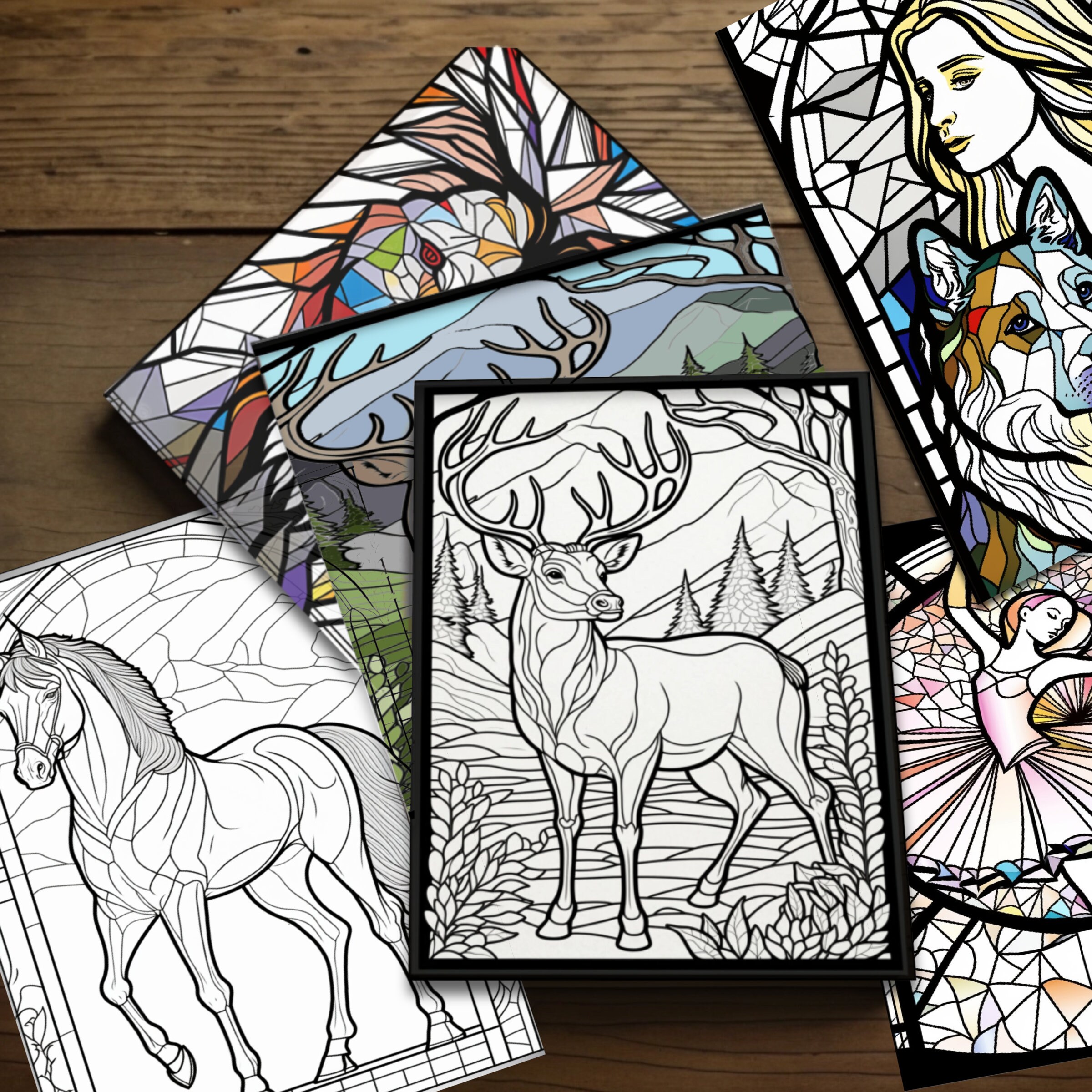 52 Pattern Coloring Pages : Stained Glass Ultimate Coloring Book for ...