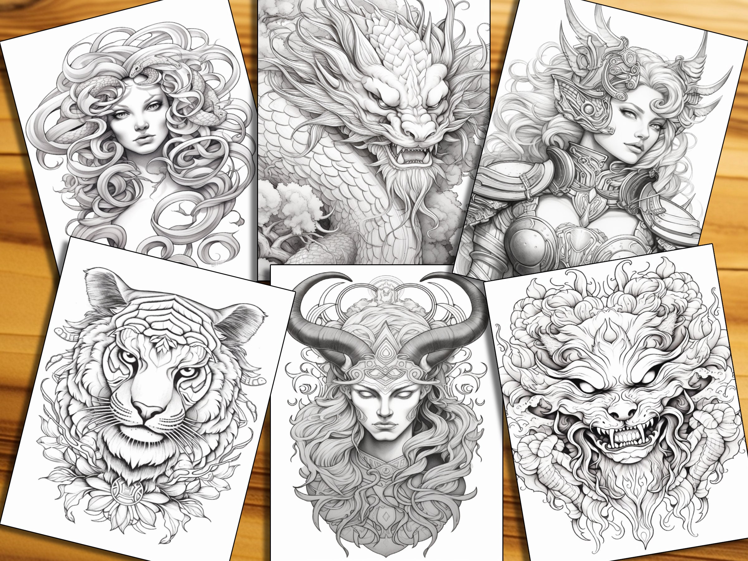 95 Coloring Pages ,divine Creatures: A Mythological Coloring Book of ...
