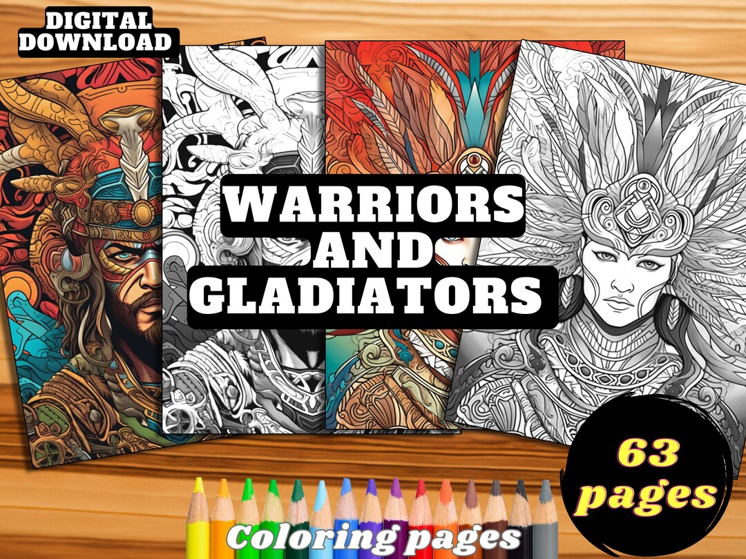 Warriors Coloring Pages ,fantasy, :ultimate Coloring Book for Adults ...