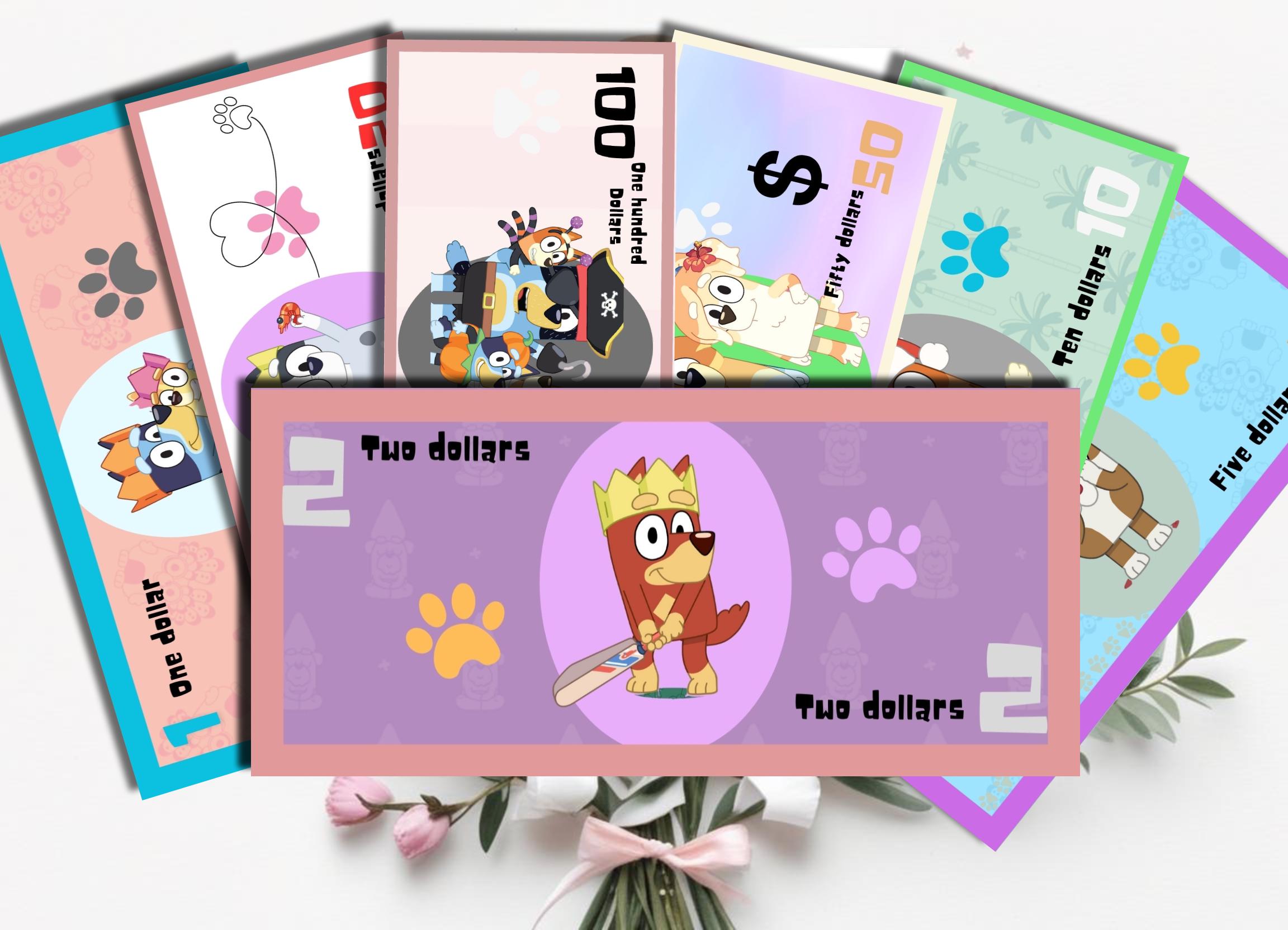 Bluey Printable Play Money , Learning Through Play , Bluey Dollar Bucks ...