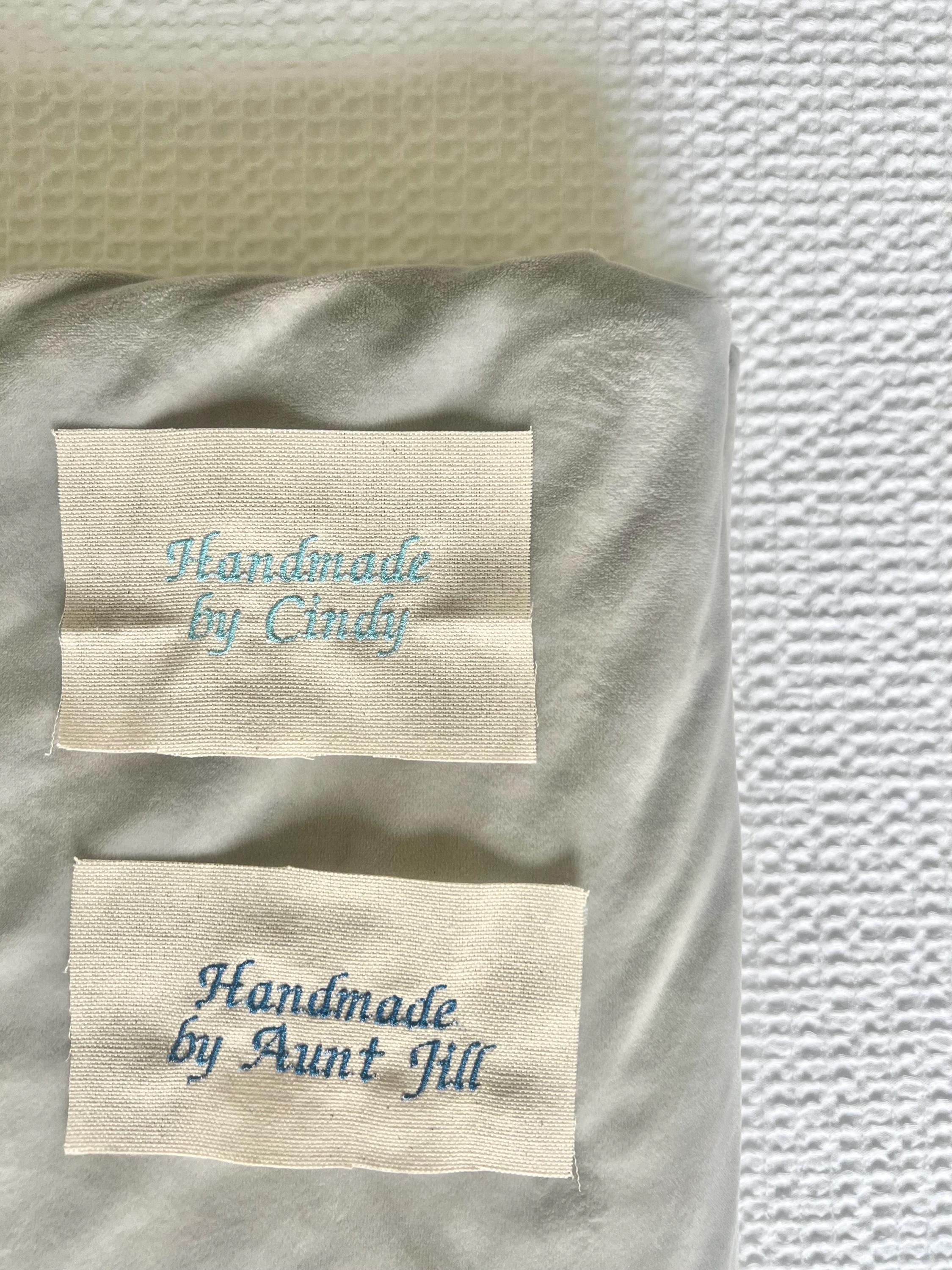 Embroidered Handmade by Labels, Personalized Canvas Labels, Custom ...