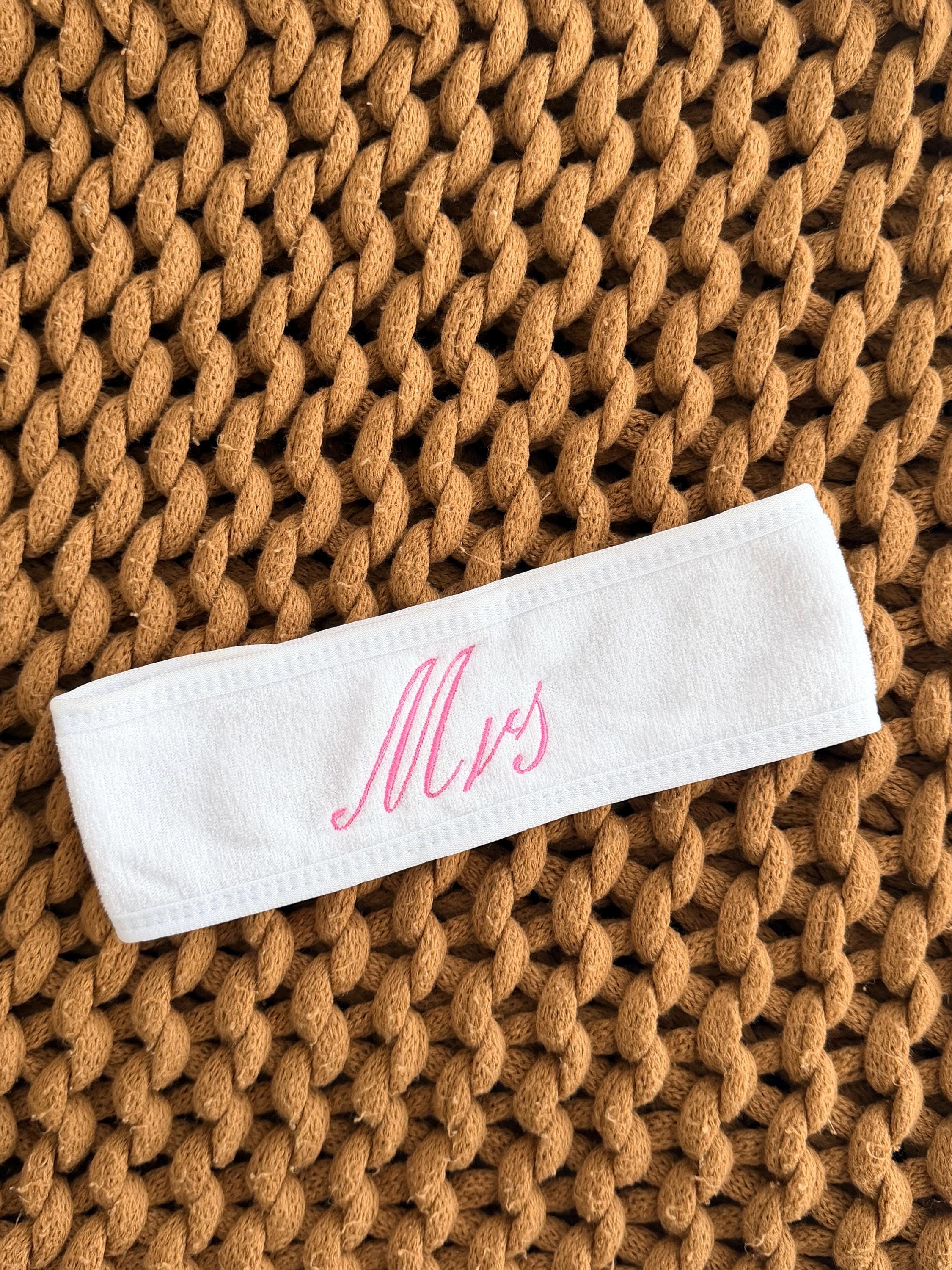 Embroidered CUSTOM Spa Headband, Embroidered Bridal Spa Headband ...