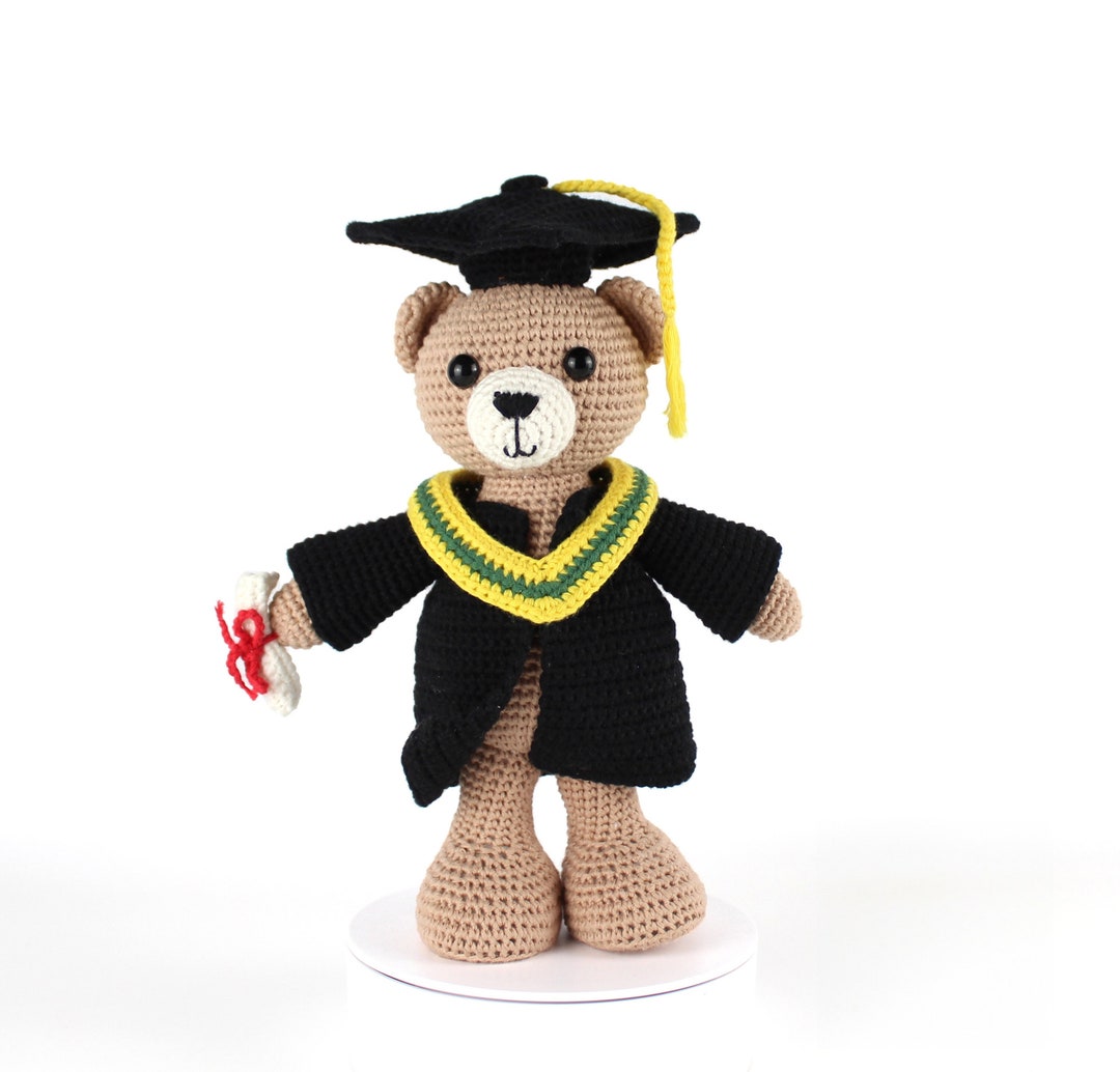 Handmade Crochet 22cm Standing Amigurumi Graduation Bear: Bear Toy ...