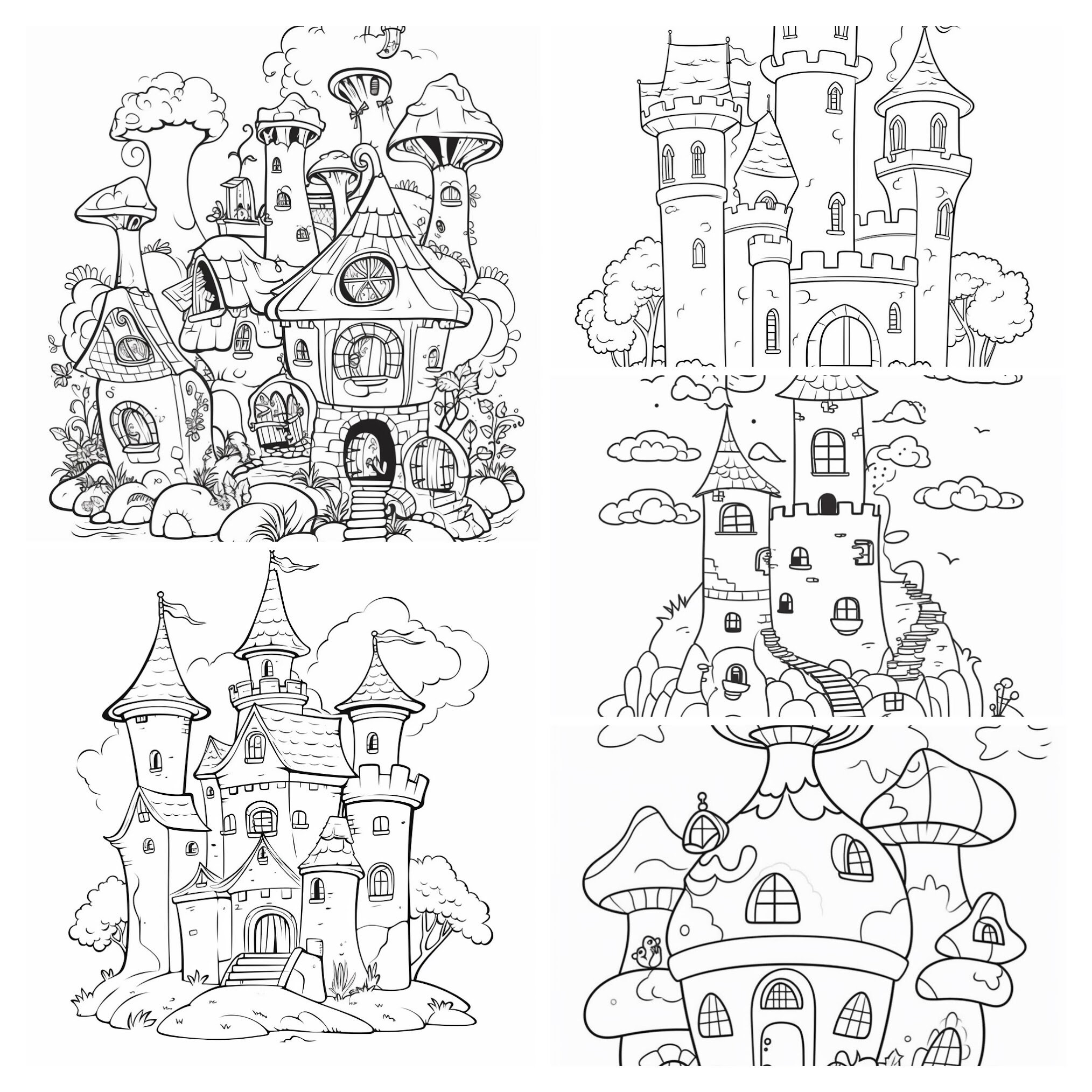 20 Fairy Tale Castle Coloring Pages fantasy, Cartoon Theme PDF Download ...