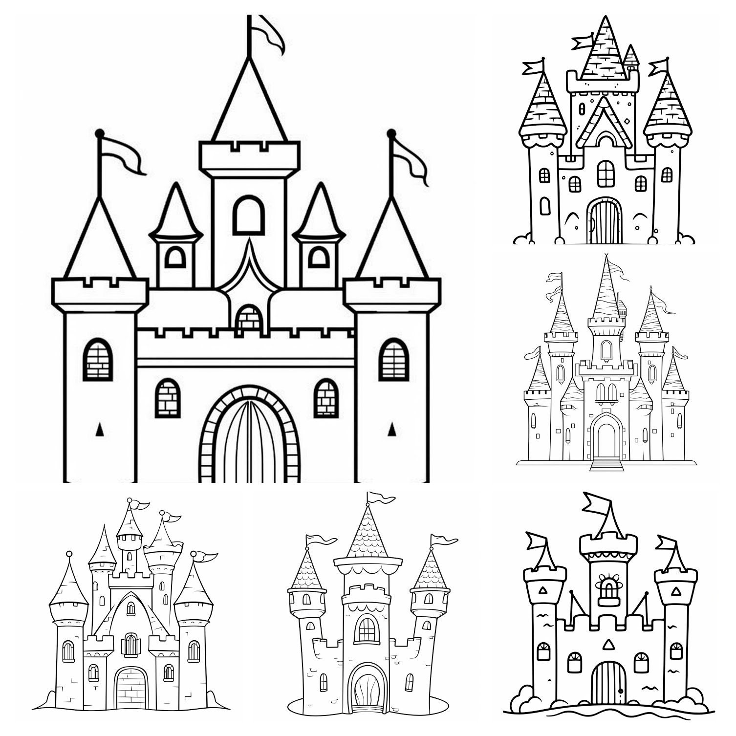 20 Fairy Tale Castle Coloring Pages fantasy, Cartoon Theme PDF Download ...