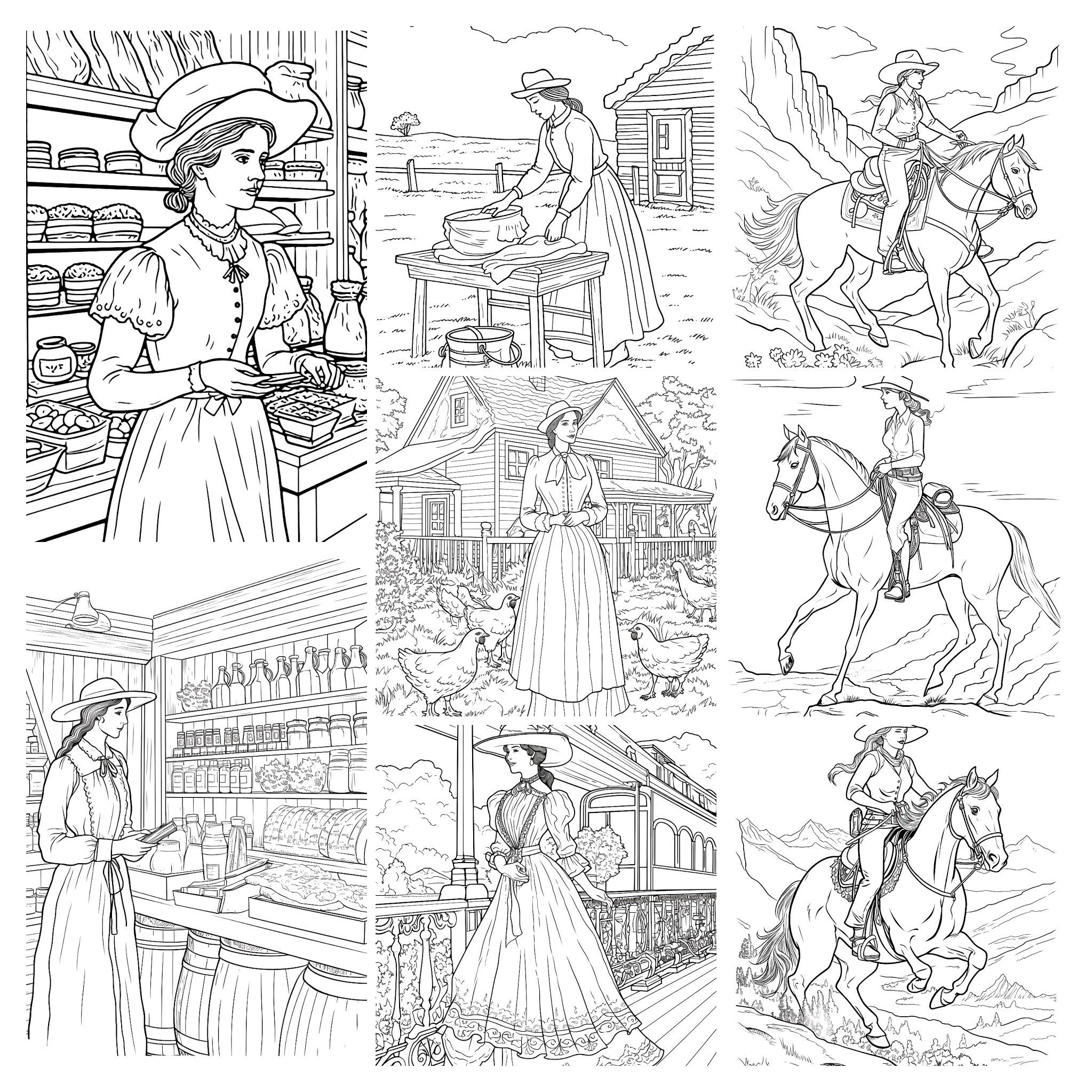 30 Old West Coloring Pages wild West, American Frontier, Cowboy ...